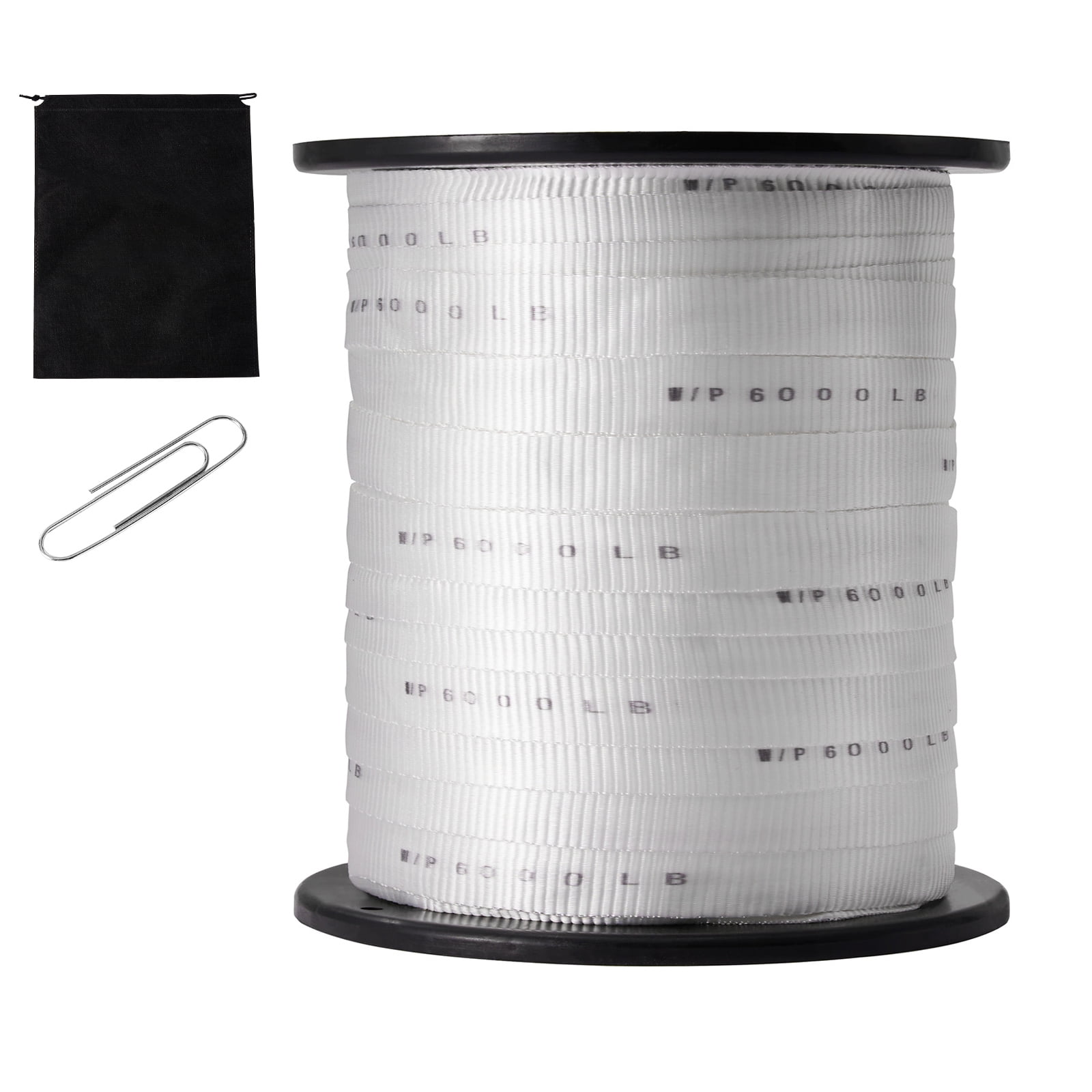 KFFKFF Polyester Draw Cord, 1 inch by 528 feet Flat Rope, 6000 lbf ...