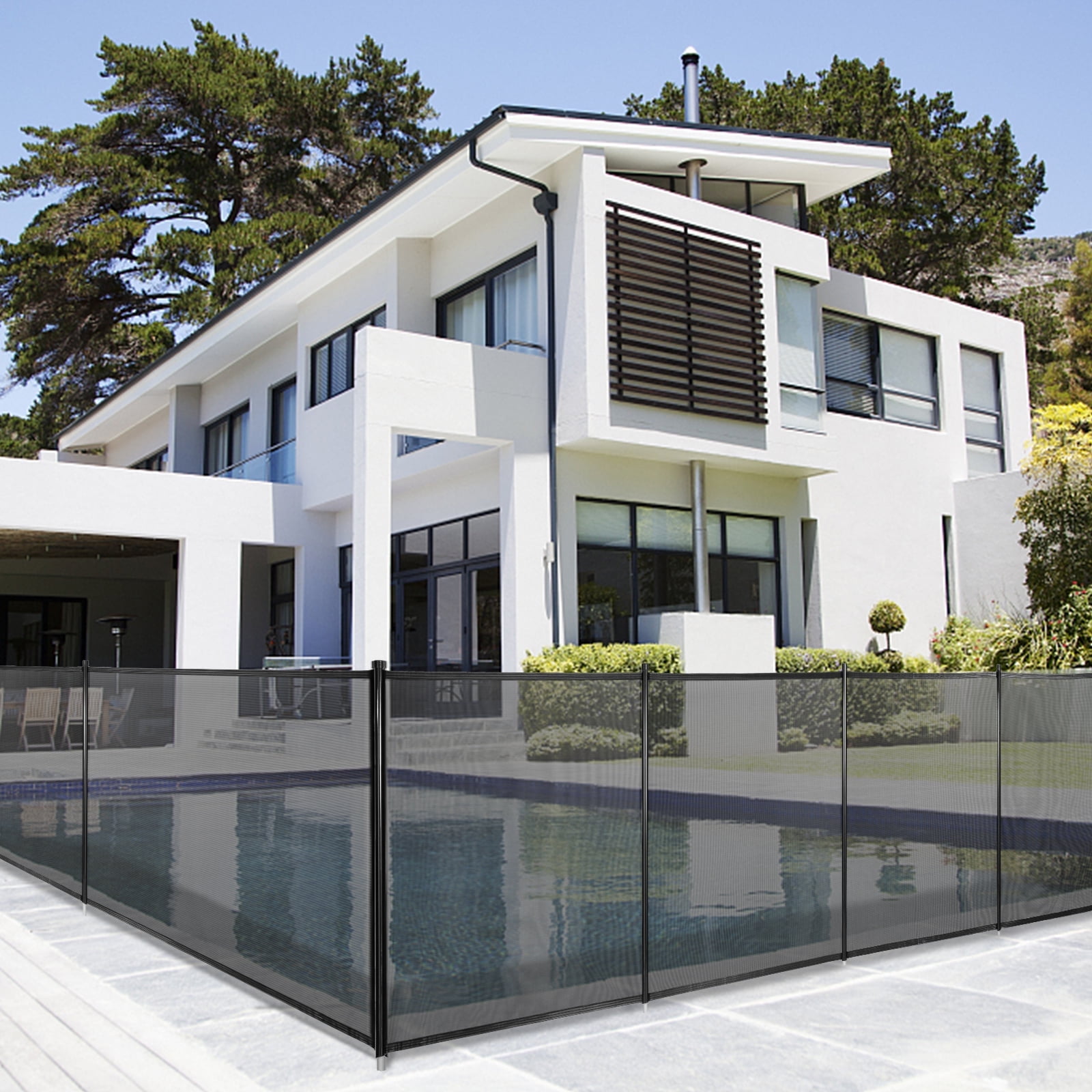 KFFKFF Pool Fencing Mesh, 4 x 48 ft Swimming Pool Fence, 1000D PVC Mesh ...