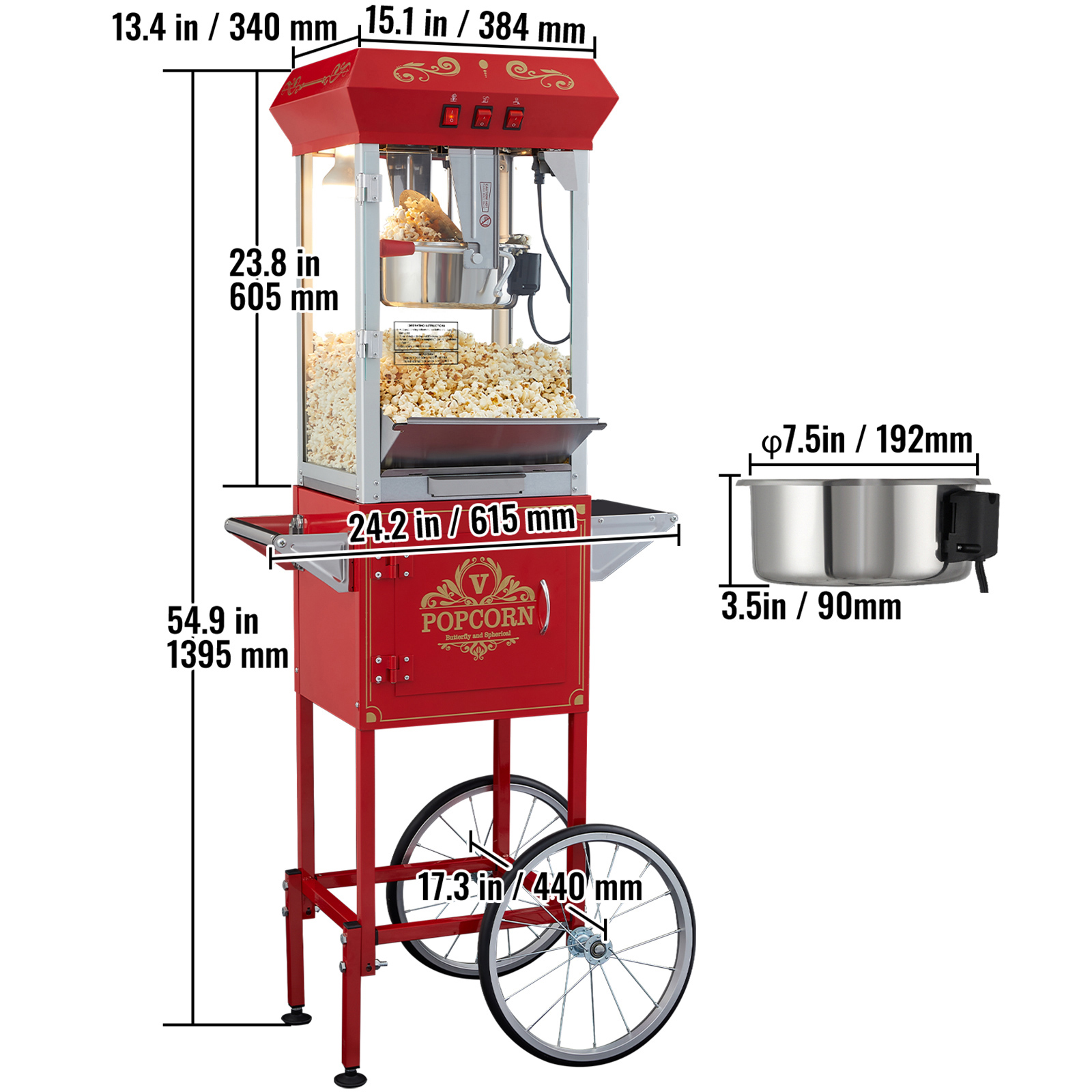 Great Northern Popcorn Black Foundation 8oz Full Popcorn Popper Machine ...