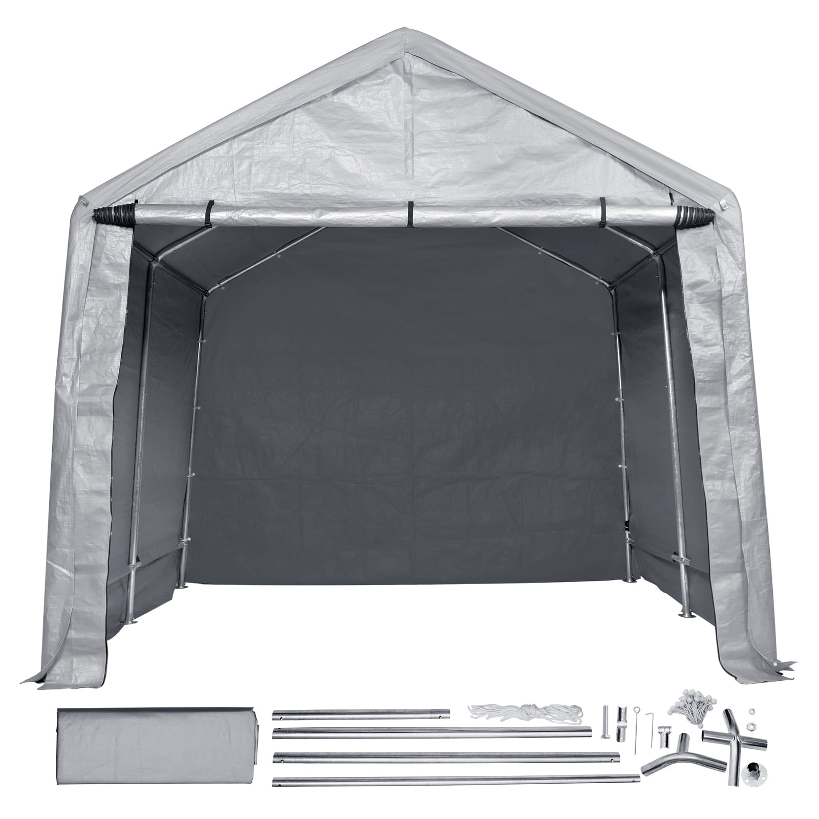 KFFKFF Portable Storage Shelter Garage Storage Shed 10 x 10 x 8.5ft ...
