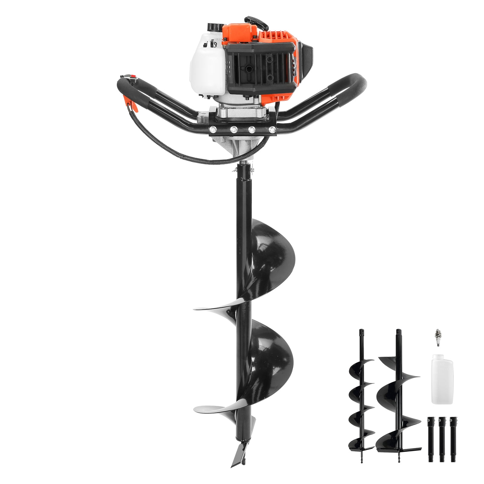 SKYSHALO 52cc Gas Powered Garden Dirt Machine, Post Hole Digger with 2 ...