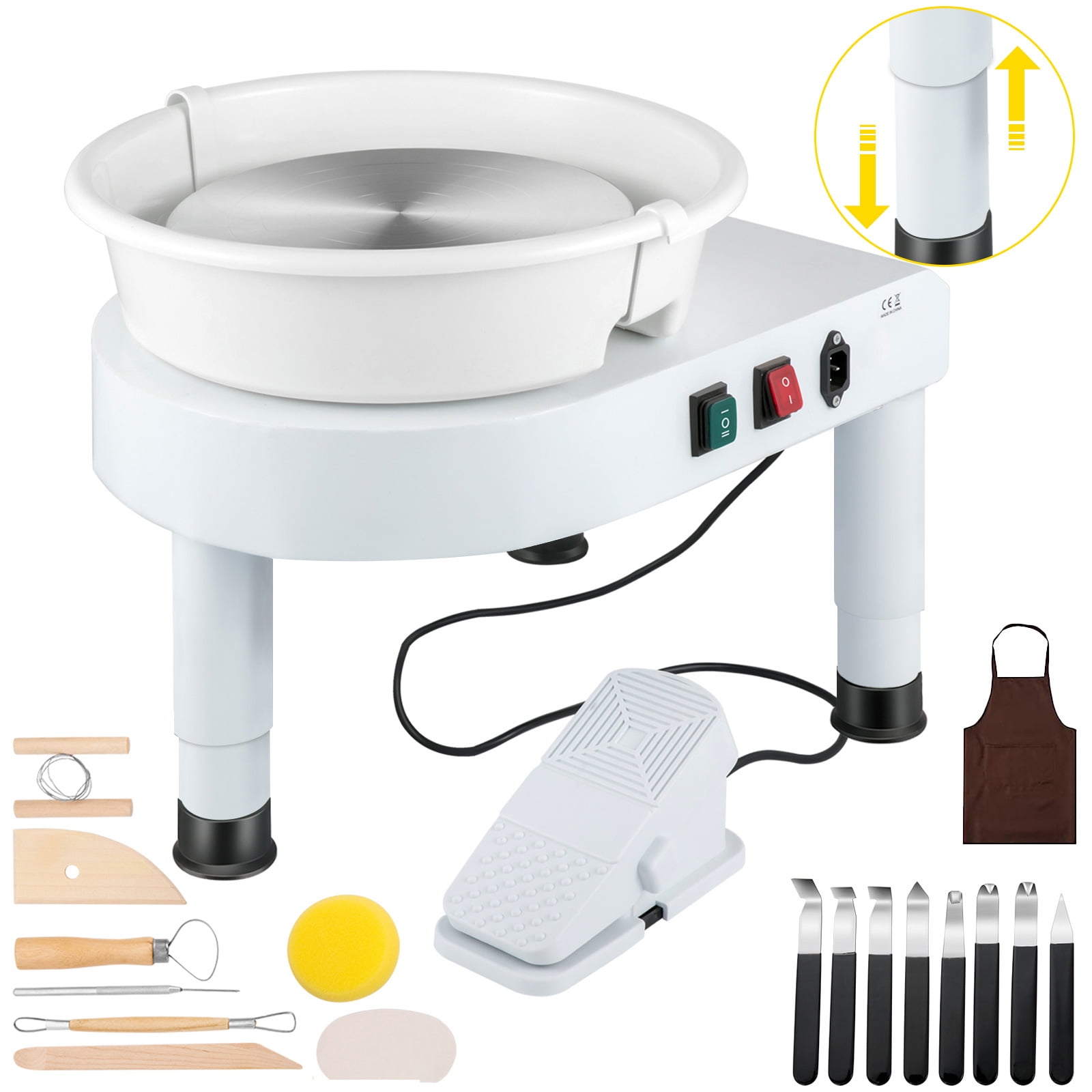 KFFKFF Pottery Wheel, 11" Ceramic Wheel Shaper, 0-300RPM Speed Manually ...