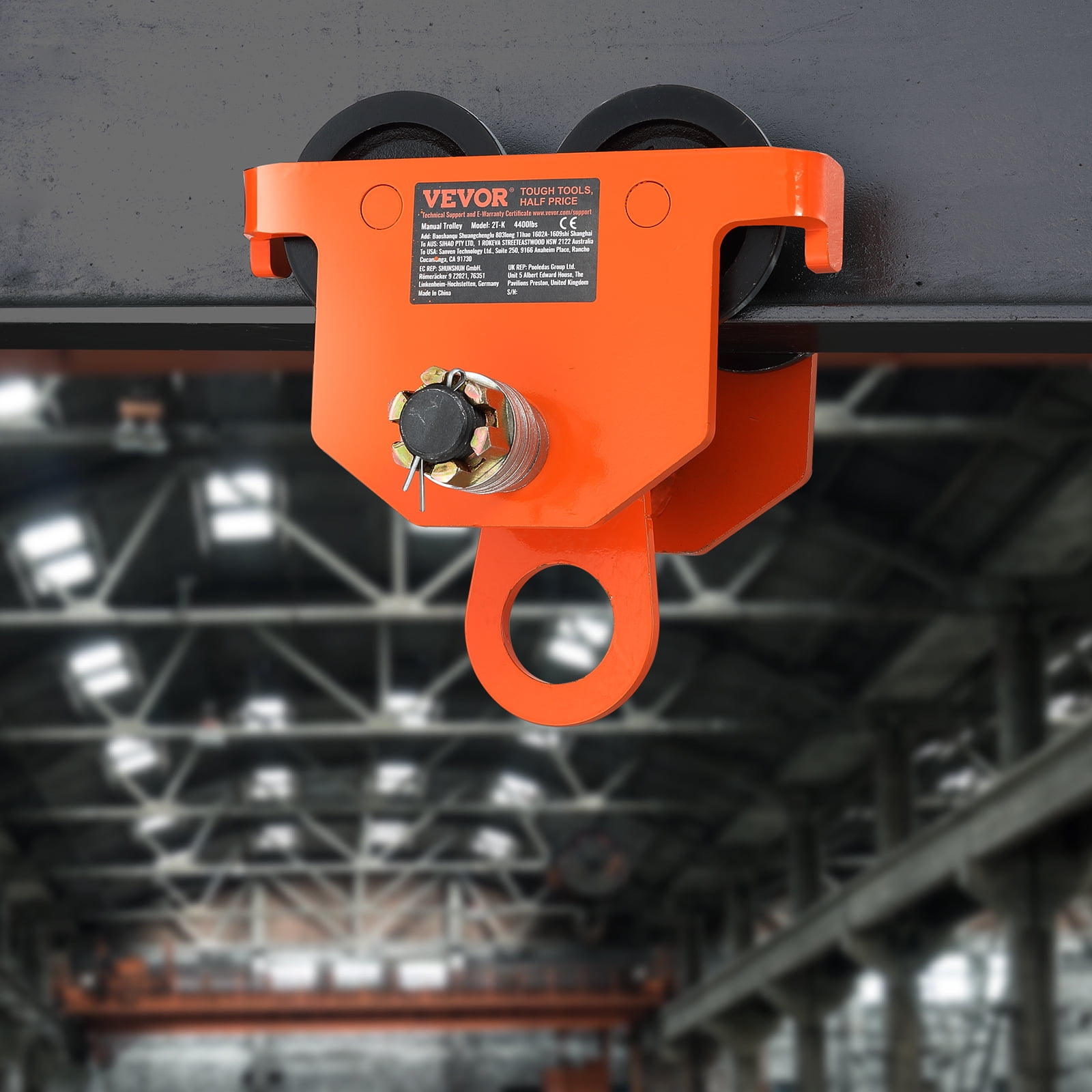 KFFKFF Push Beam Trolley Manual Trolley 2200 lbs/1 Ton Load 2.5"-8 ...