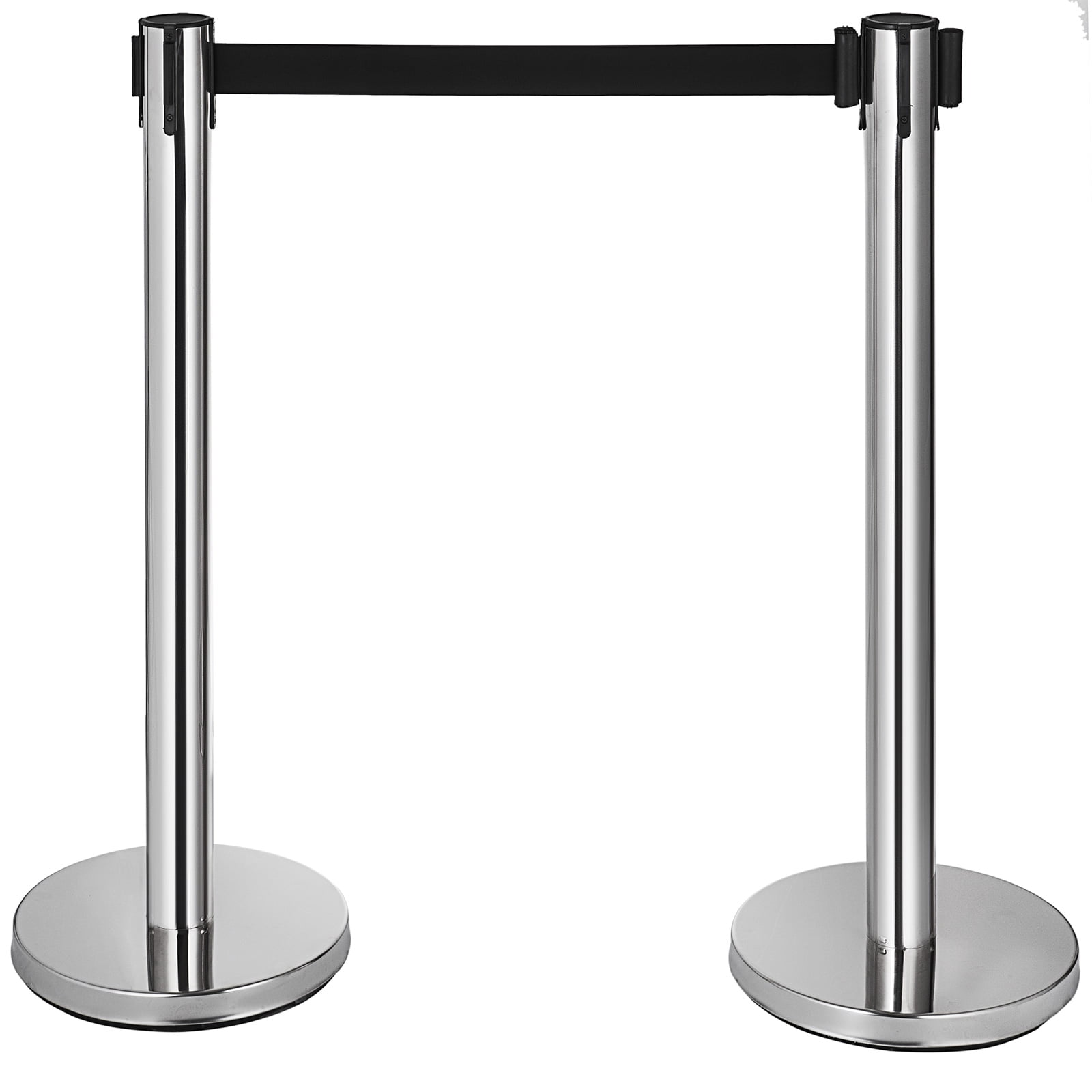 KFFKFF Queue Barrier Kit, 6-Pack, Durable Carbon Steel, Baked Coating, 6.6FT Retractable Belt ...