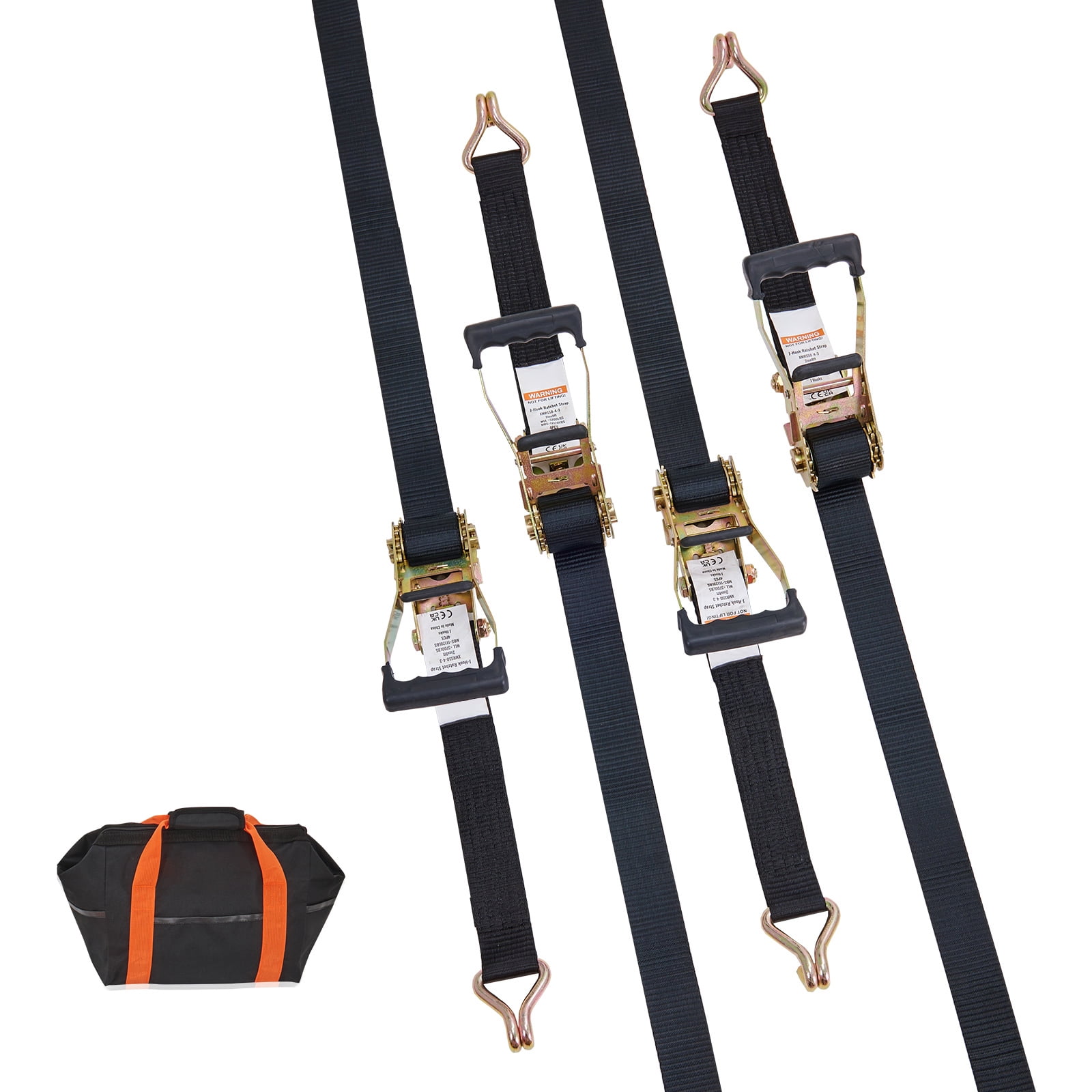 KFFKFF Ratchet Tie Down Straps (4-Pack), 11128 lb Capacity, Dual J ...