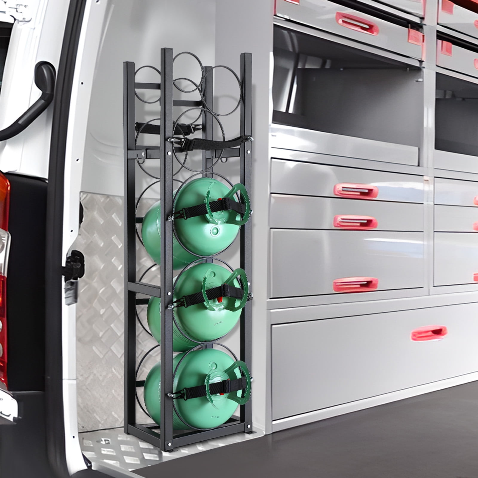 SKYSHALO Refrigerant Tank Rack 3 x 30lbs and 3 Small Tanks Cylinder ...