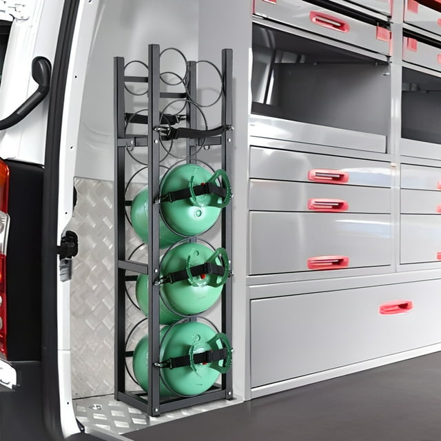 SKYSHALO Refrigerant Tank Rack 3 x 30lbs and 3 Small Tanks Cylinder ...