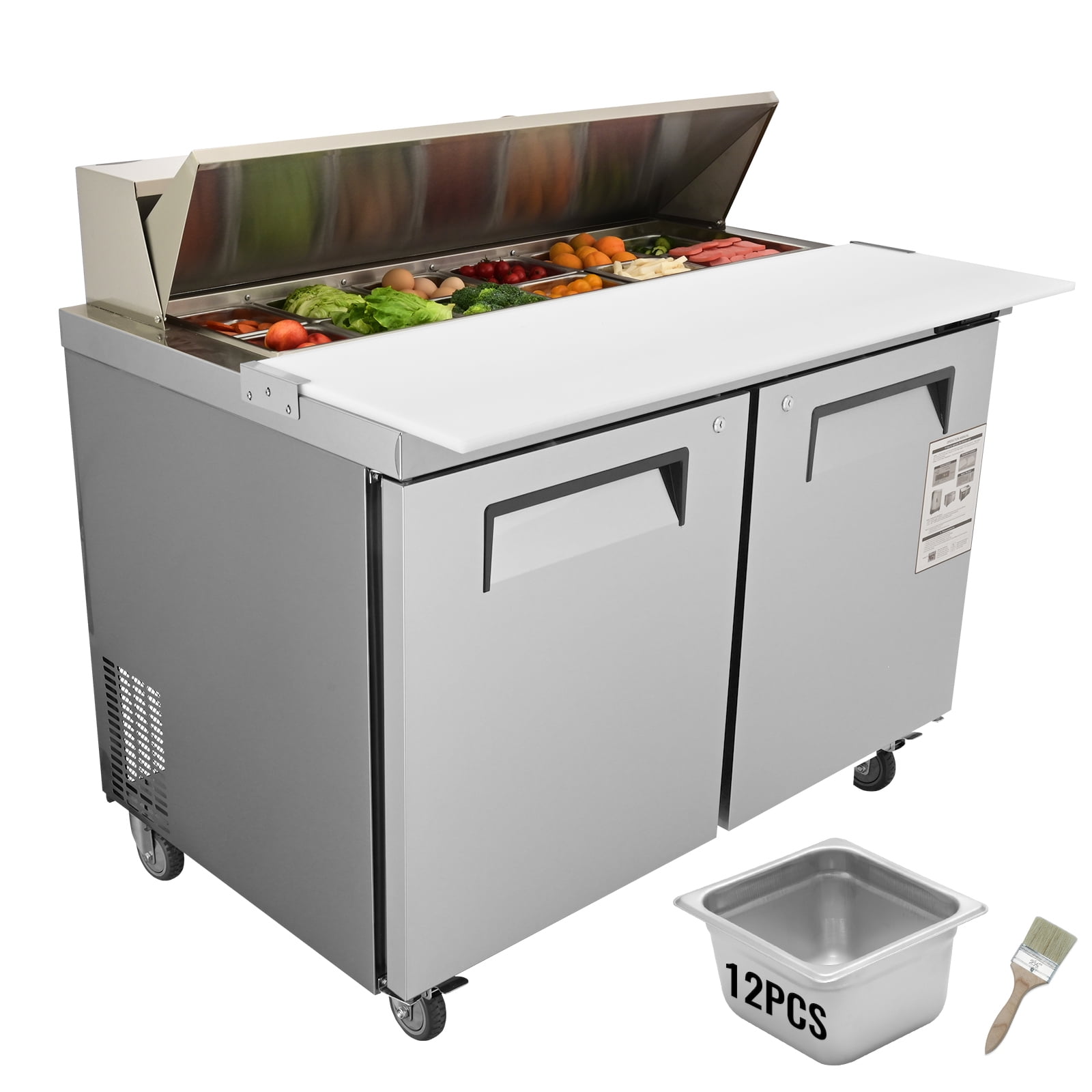 Free Shipping! SKYSHALO Refrigerated 48" Wide Sandwich Salad Prep Table ...