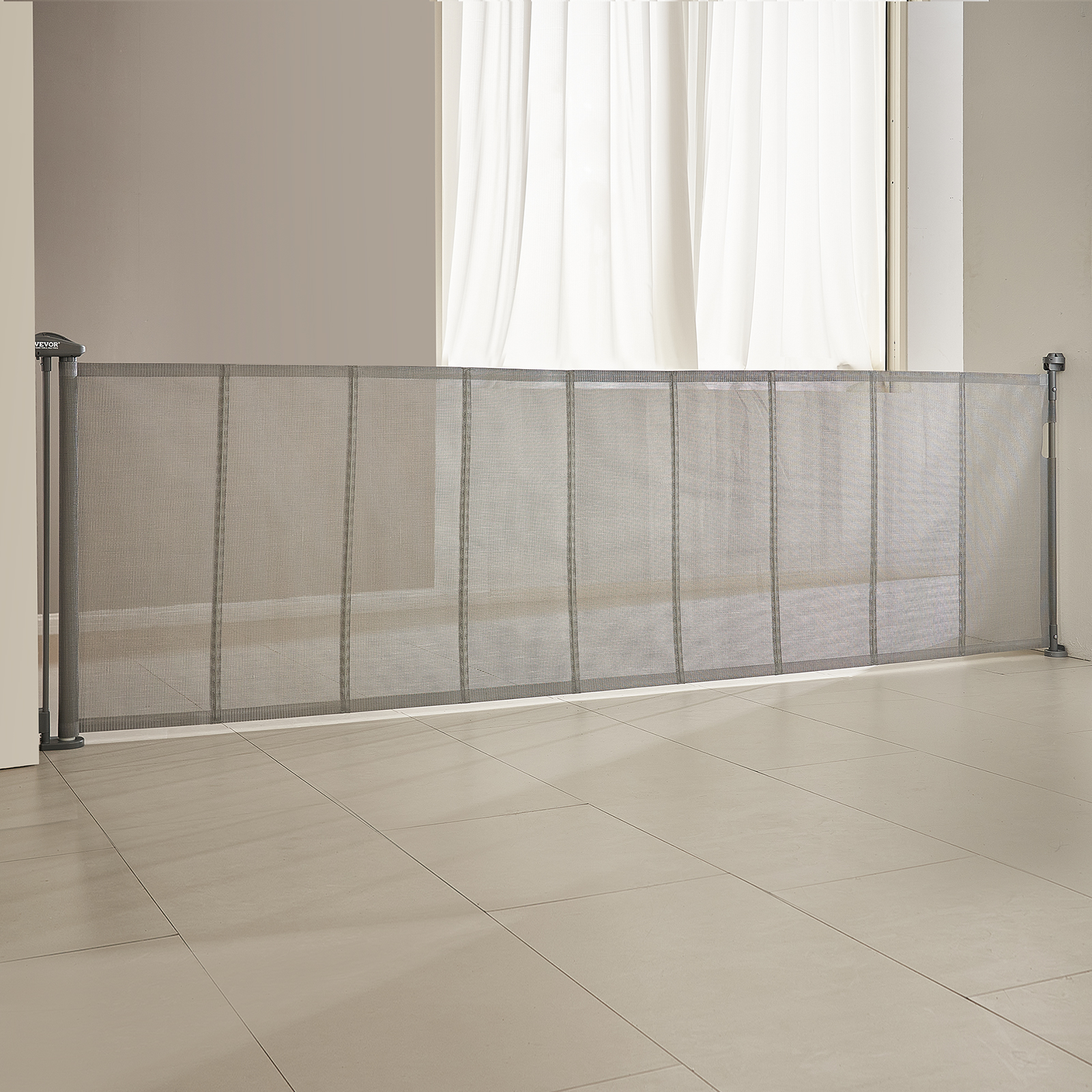 Pawhut Retractable Pet Safety Barrier Gate for Dogs, PVC, 2.25"-45.25 ...