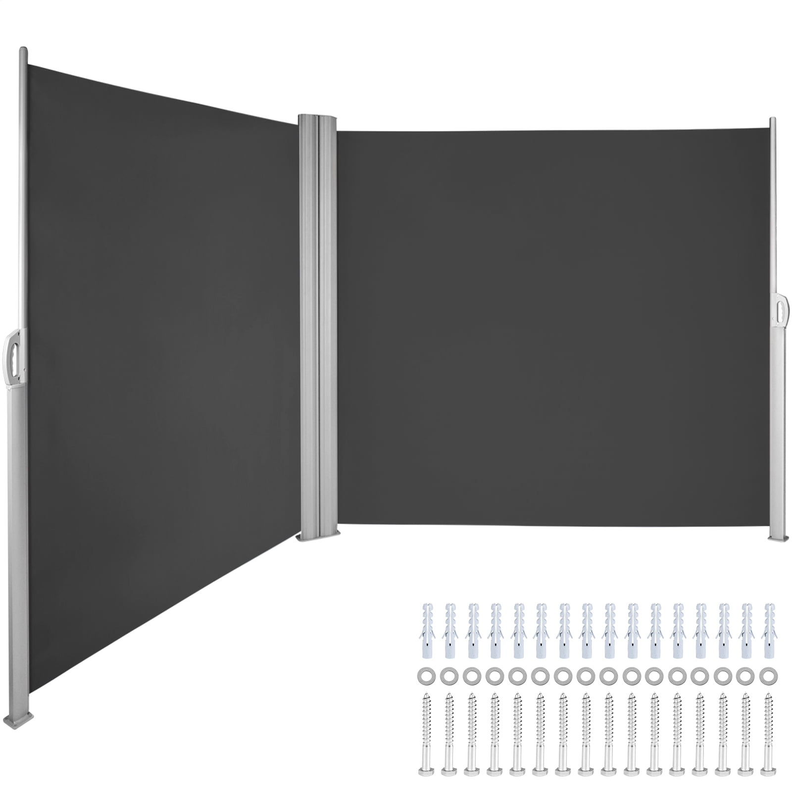 KFFKFF Retractable Side Awning 236" x 71",Double Retractable Patio ...