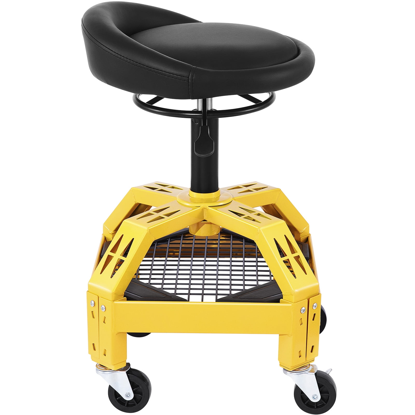 SKYSHALO Rolling Garage Stool 300 lb Adjustable Machine Shop Seat with ...