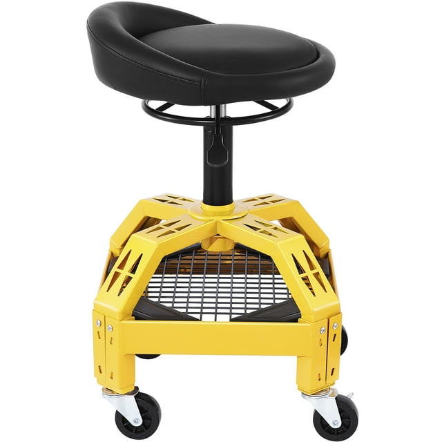 SKYSHALO Rolling Garage Stool 300 lb Adjustable Machine Shop Seat with ...