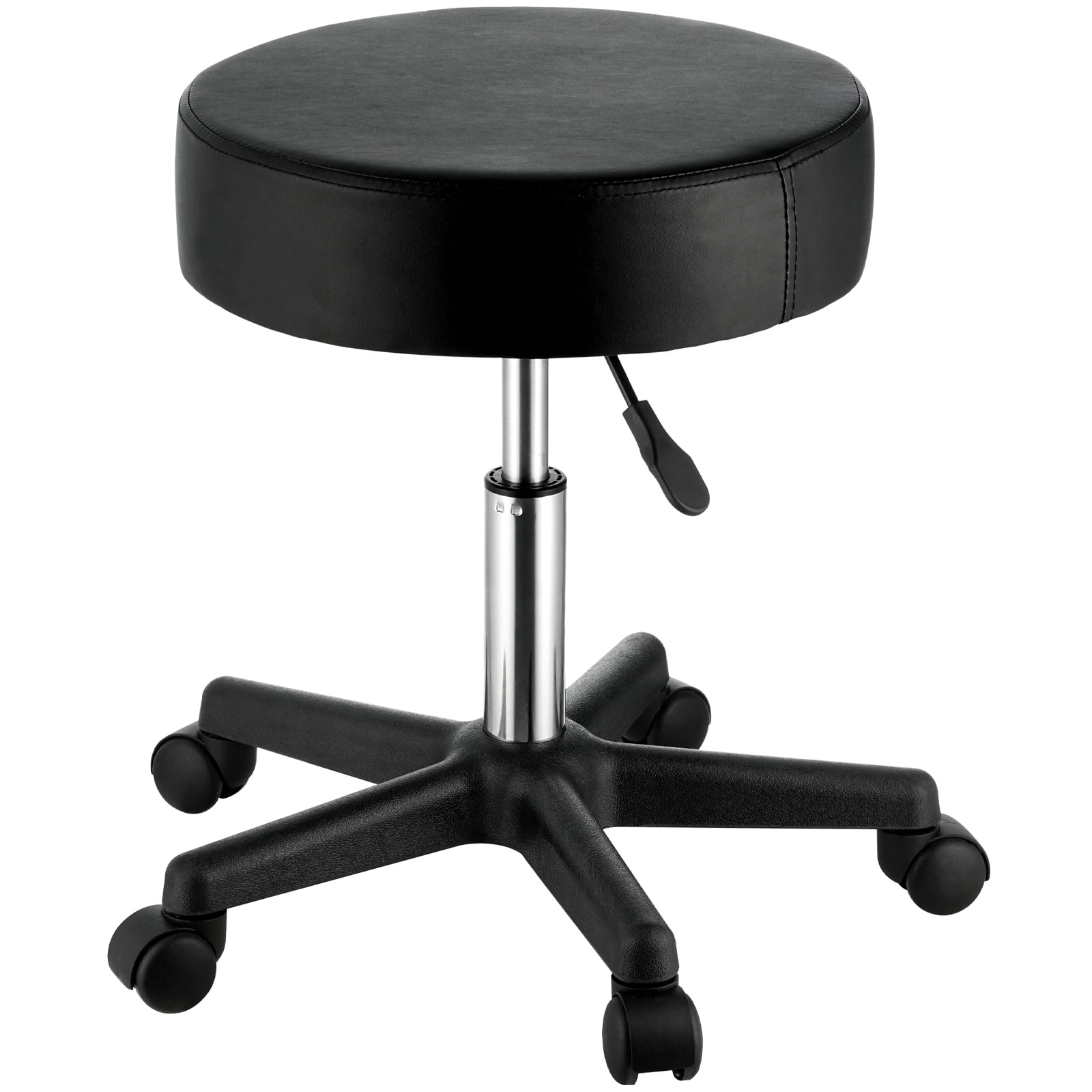 SKYSHALO Rolling Round Stool with Adjustable Height, Ultra-Thick Seat ...