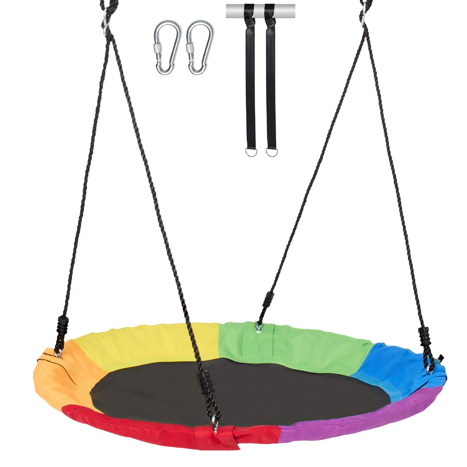 KFFKFF Round Tree Swing, 40" Diameter, Supports up to 750lbs, Crafted ...