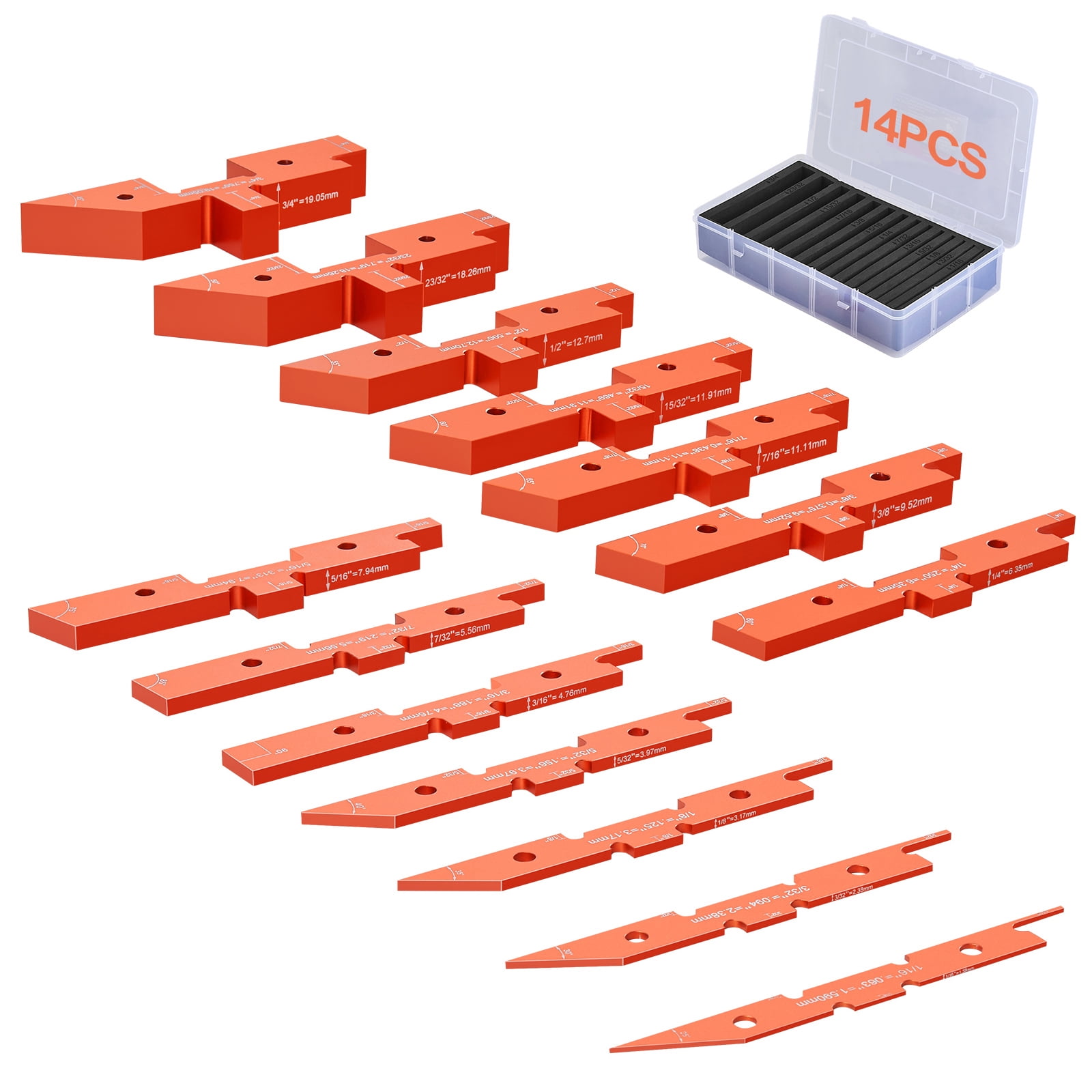 SKYSHALO Router Table Adjustment Kit, 14 pcs, Aluminum Measuring Blocks ...