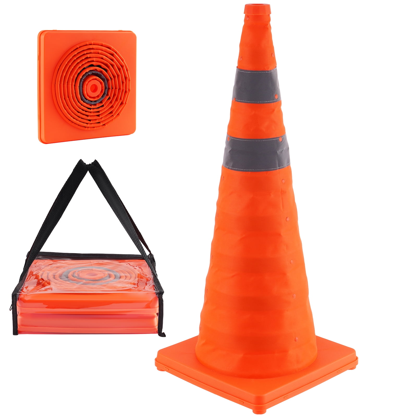 KFFKFF Safety Markers, Set of 2, 28" Foldable Traffic Cones, Equipped ...