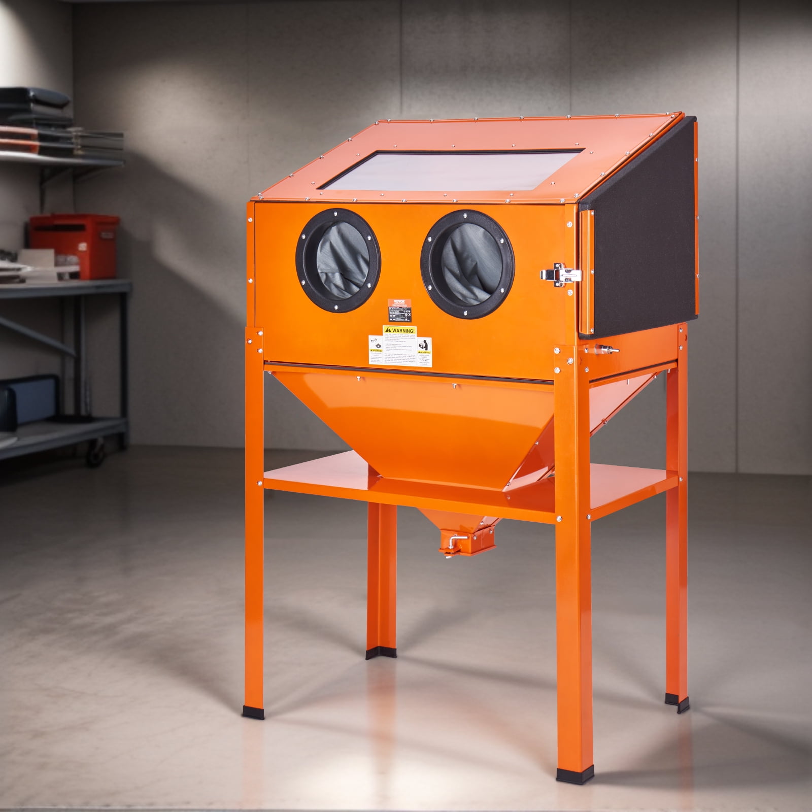 SKYSHALO Sand Blasting Cabinet 60 Gallon with Stand Blasting Gun & 4 ...