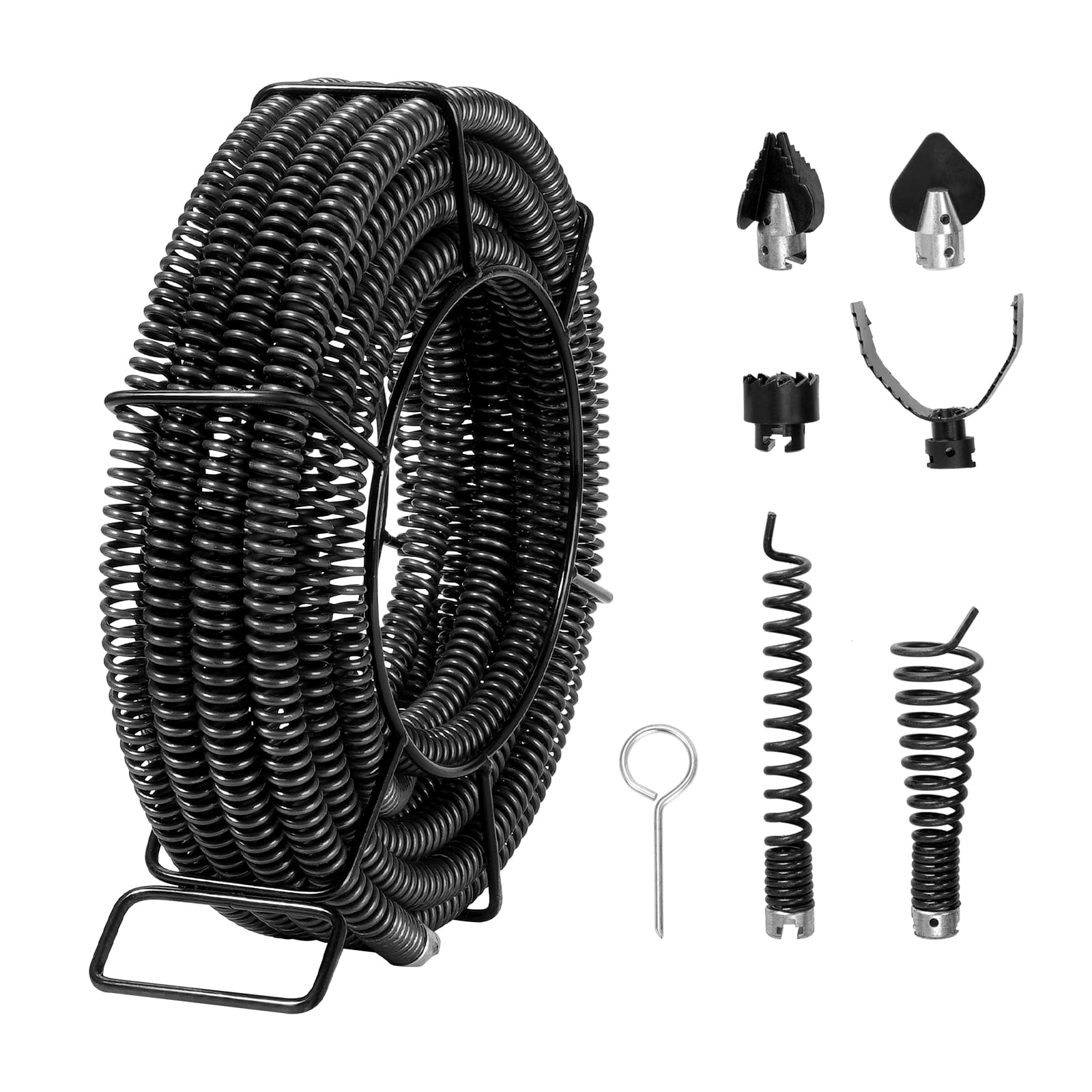 KFFKFF Sewer Line Auger 45 FT x 7/8 Inch, Efficient Sectional Cable for ...