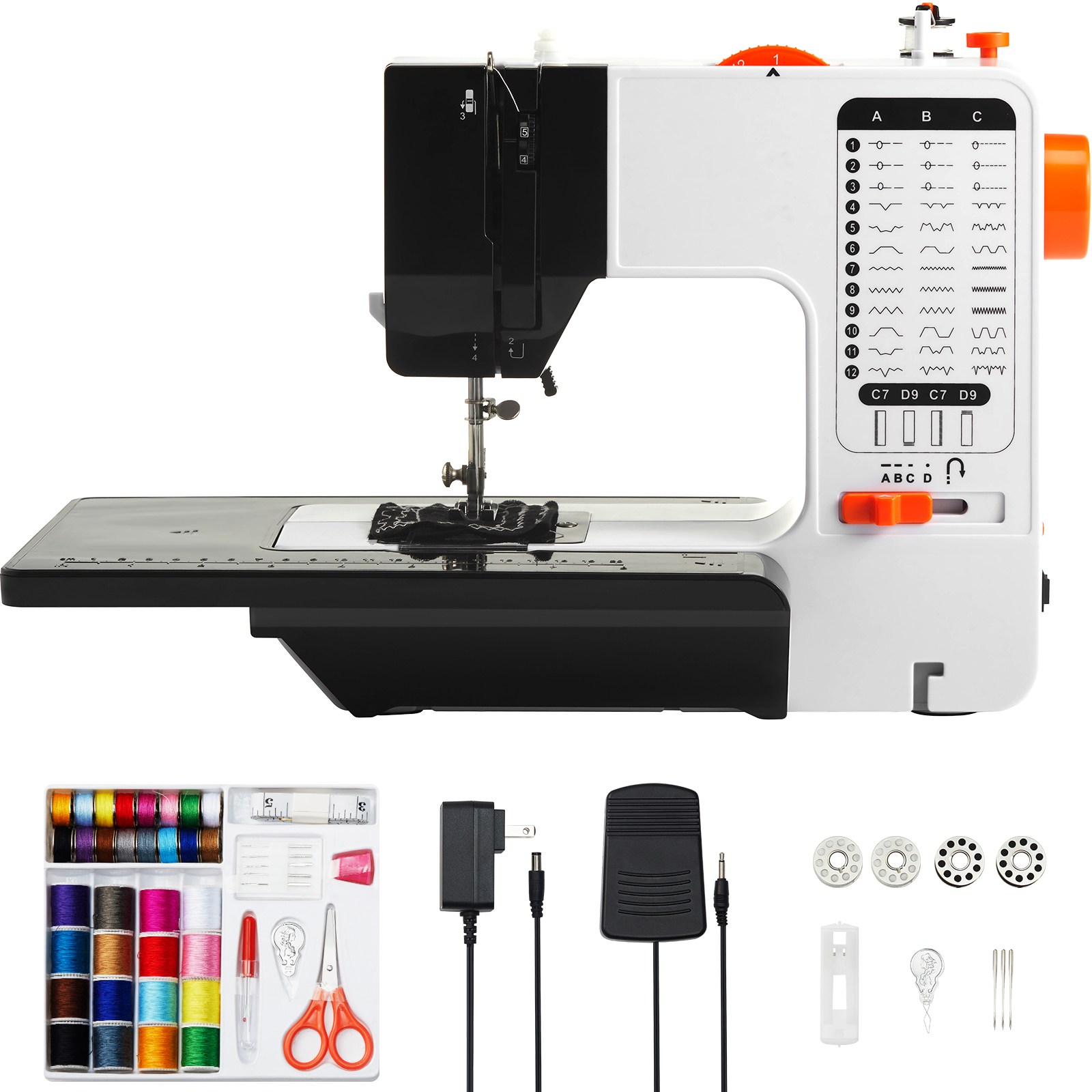 KPCB Small Sewing Machine for Beginners, 12 Stitches with Reverse ...
