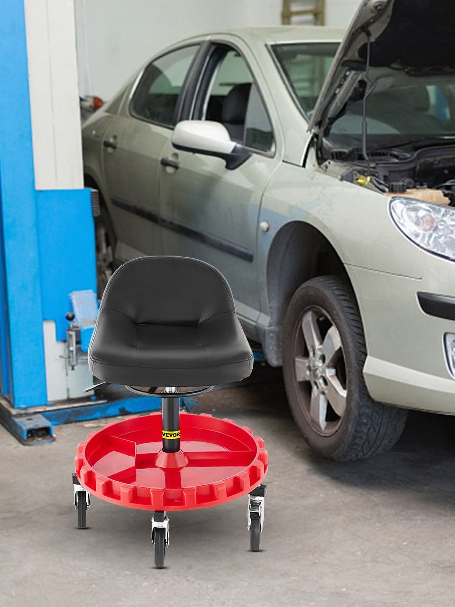 Free Shipping! SKYSHALO Shop Stool, 400 lbs Rolling Garage Stool ...