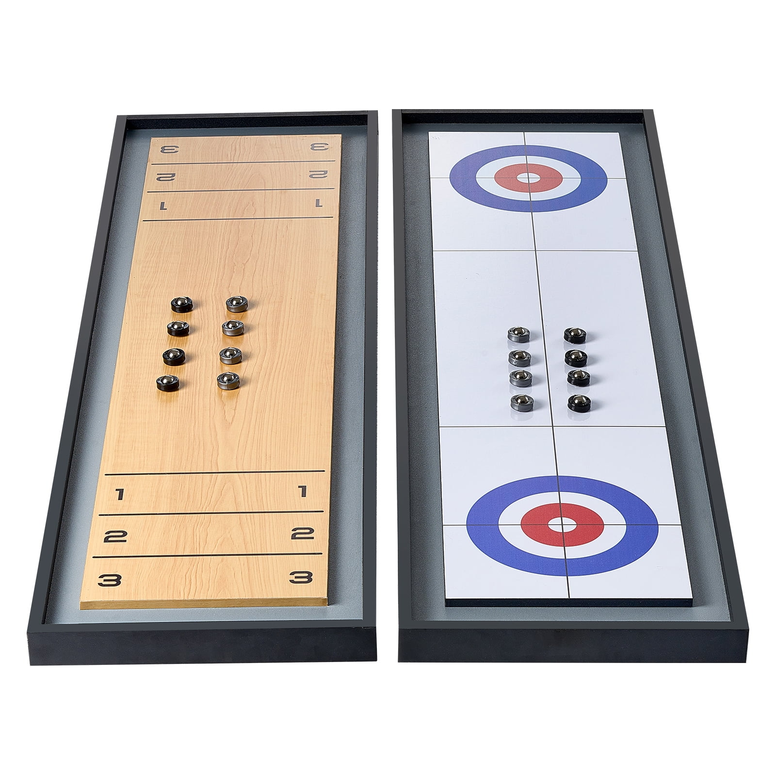 KFFKFF Shuffleboard & Curling Dual Game, 45" Compact Table Set ...