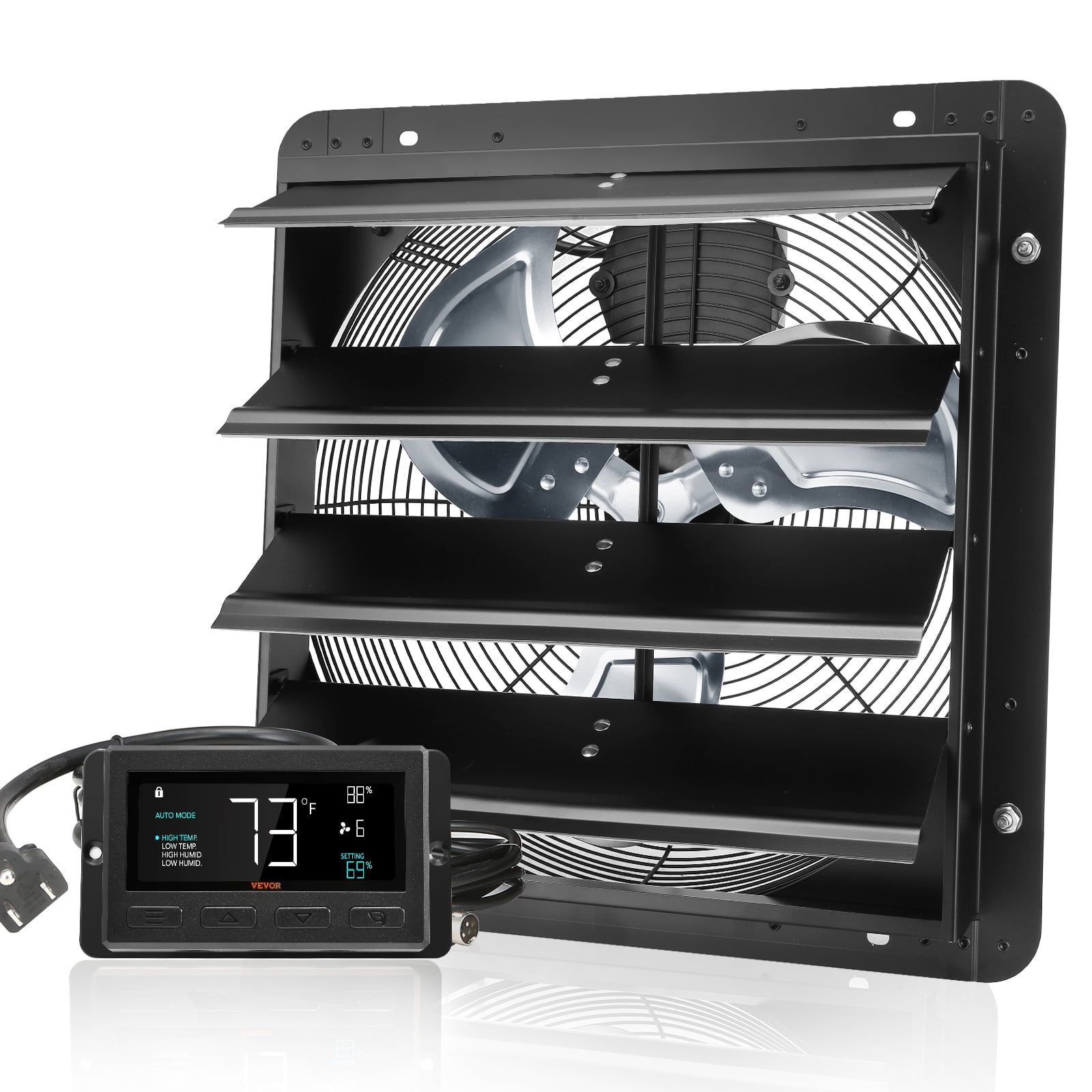 KFFKFF Shutter Exhaust Fan Shop Exhaust Fan 16'' Remote Control Wall ...