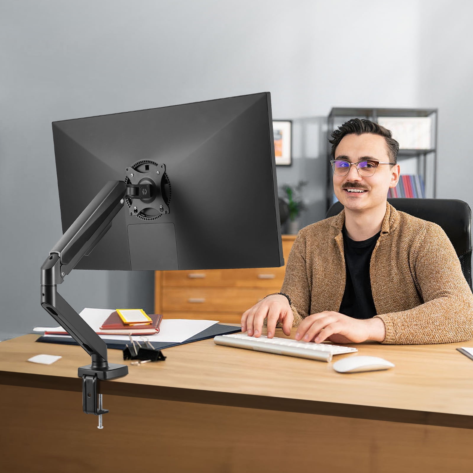 SKYSHALO Single Monitor Arm Mount Desk Stand for 13"-32" Screen up to ...