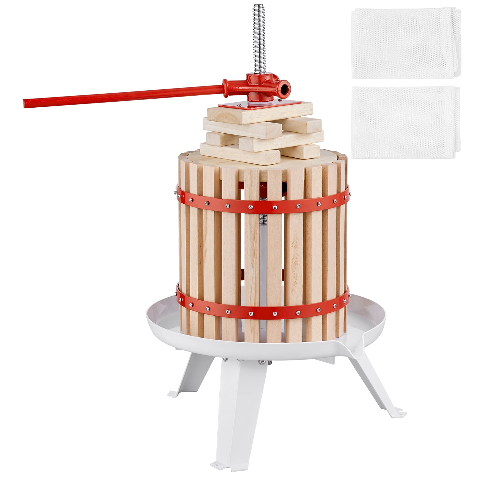 KFFKFF Solid Wood Fruit Press, 1.6 Gal/6L, Includes 6 Blocks, Hand ...