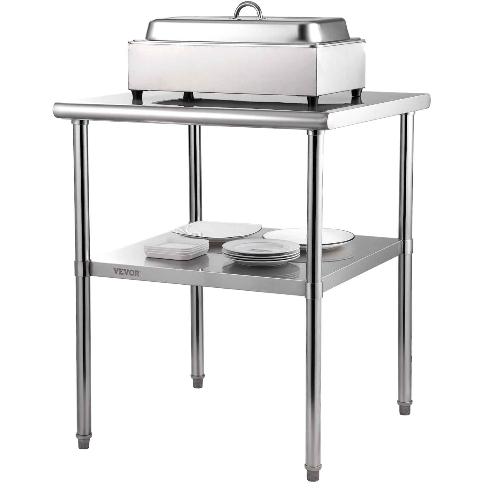 KFFKFF Stainless Steel Work Prep Table Commercial Food Prep Table ...
