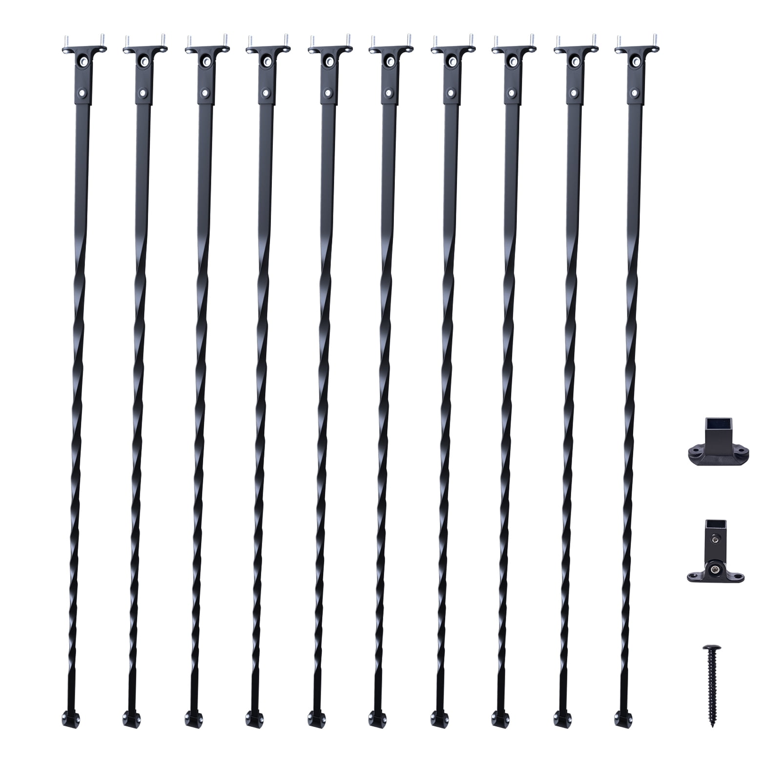 KFFKFF Staircase Metal Balusters: 44'' Steel Deck Spindles with Screw ...