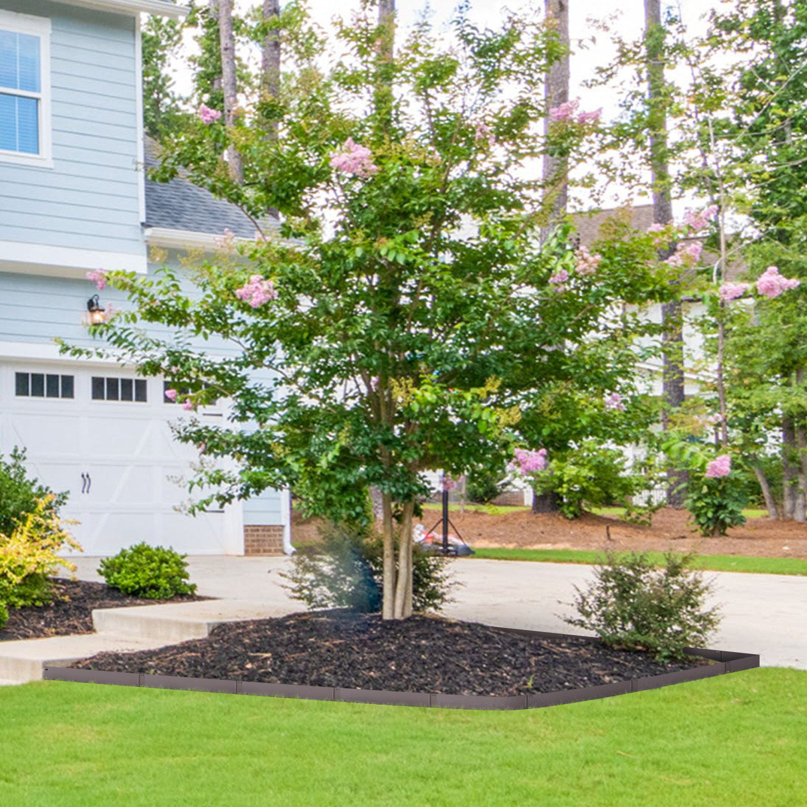 6-Ft. Solar Border Fence Panel - Garden Landscape Edging Stake - Black ...