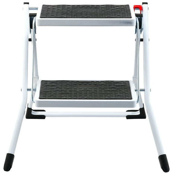 SKYSHALO Stool Ladder, 2 Steps Folding Step Stool, 330 lbs Load, Steel ...