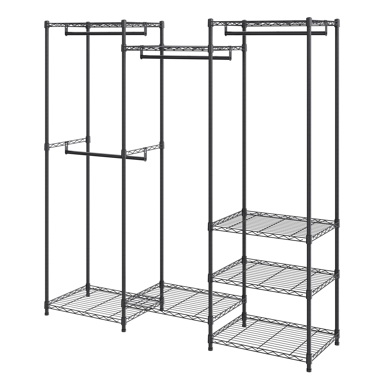SKYSHALO Sturdy Apparel Organizer, Mobile Garment Hanger with Four Rods ...
