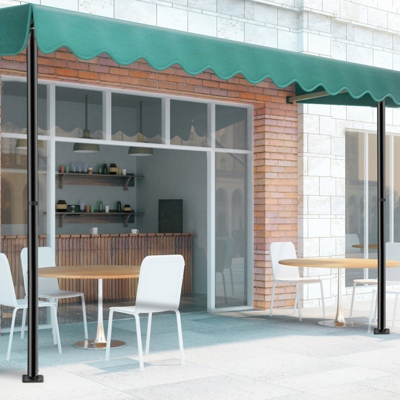 Yescom 8Ft Sun Shade Sail Pole for Garden Patio, Outdoor Hardware with ...