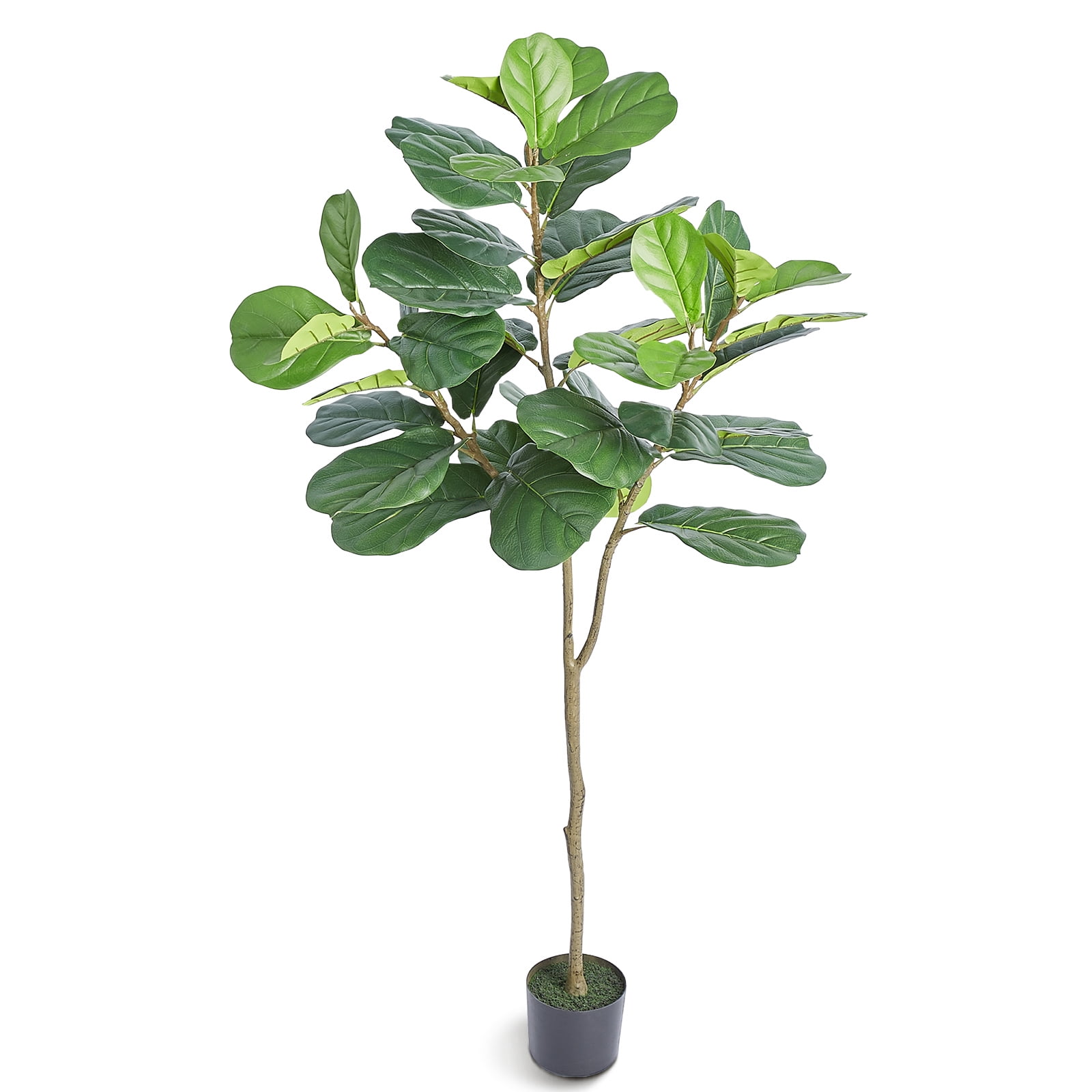 SKYSHALO Synthetic Fiddle Leaf Fig, 6 FT, Durable PE Composition ...