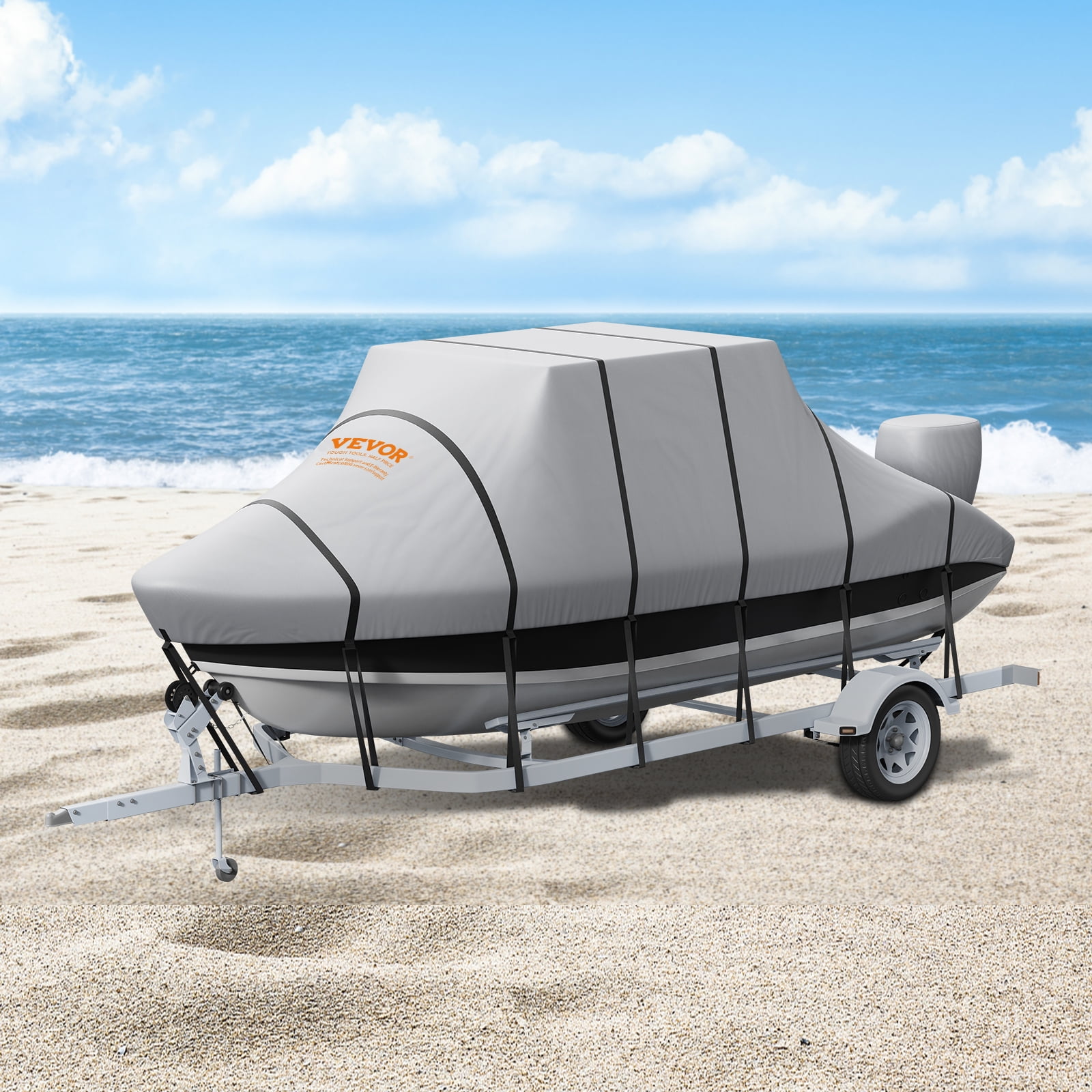 SKYSHALO T-Top Boat Cover 20-22 ft Center Console Boat T-Top Roof 600D ...