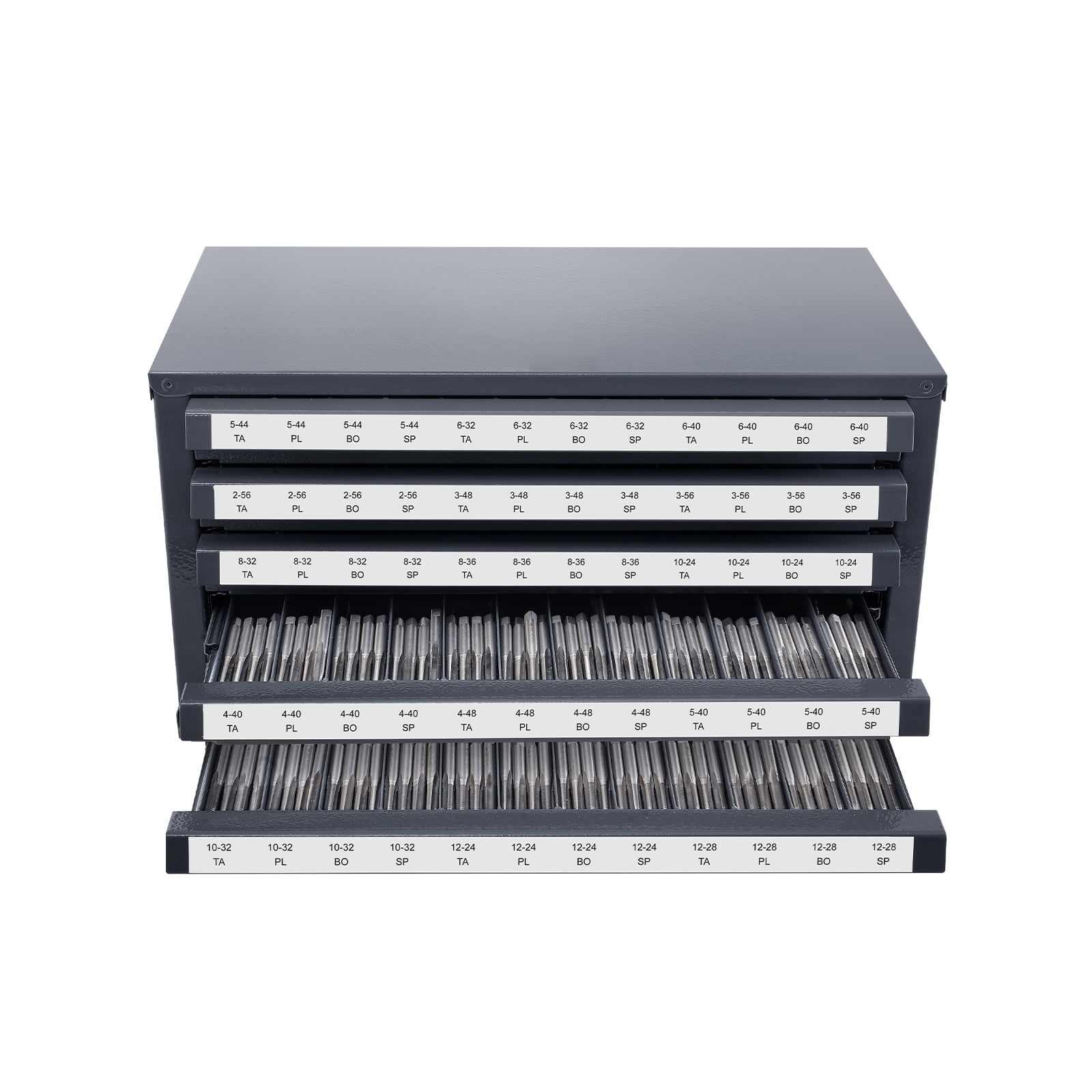 KFFKFF Tap Storage Cabinet, Five-Drawer Organizer for Taps #2-56 to #12 ...