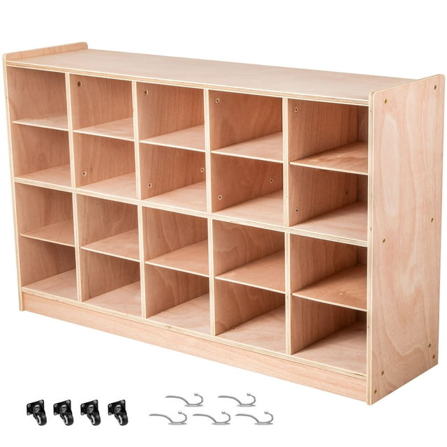 SKYSHALO Kids' Playroom Organizer Unit - Wooden Bookshelves Storage 20 ...