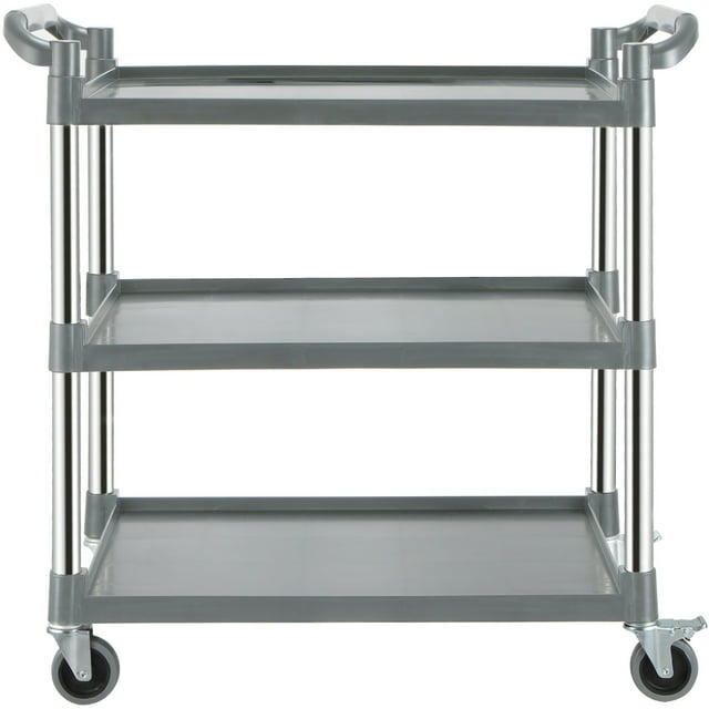 SKYSHALO Utility Service Cart with Wheels 3-Tier Food Service Cart ...