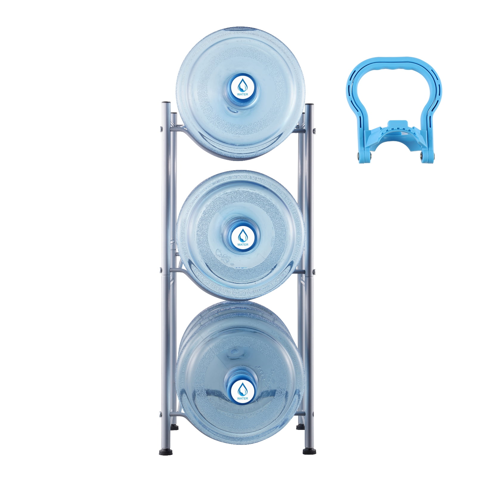 SKYSHALO Water Bottle Stand, 3-Tier, 5 Gallon Capacity, Single Row ...