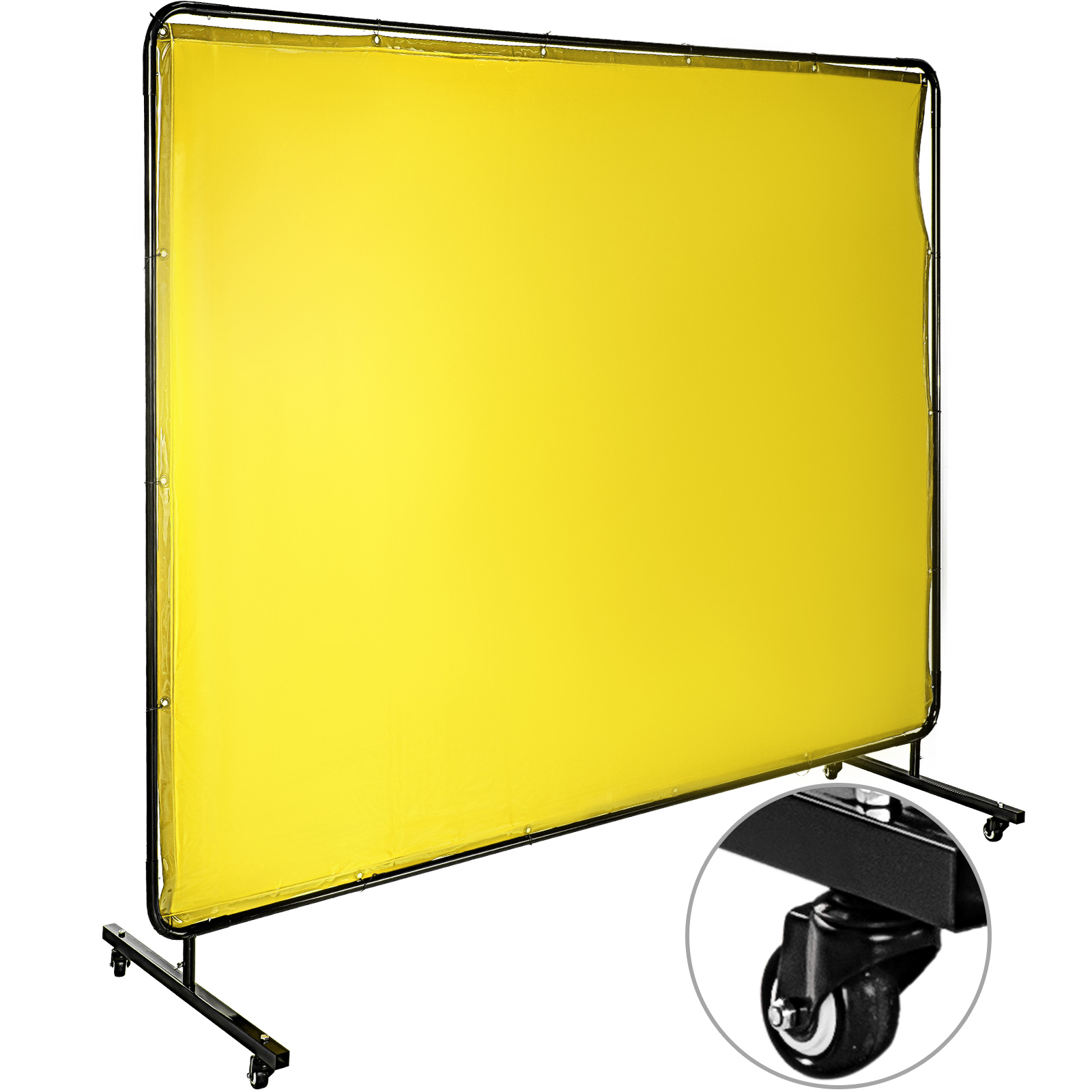 VEVOR Welding Screen 6' x 6' with Frame Yellow Vinyl Portable Welding ...