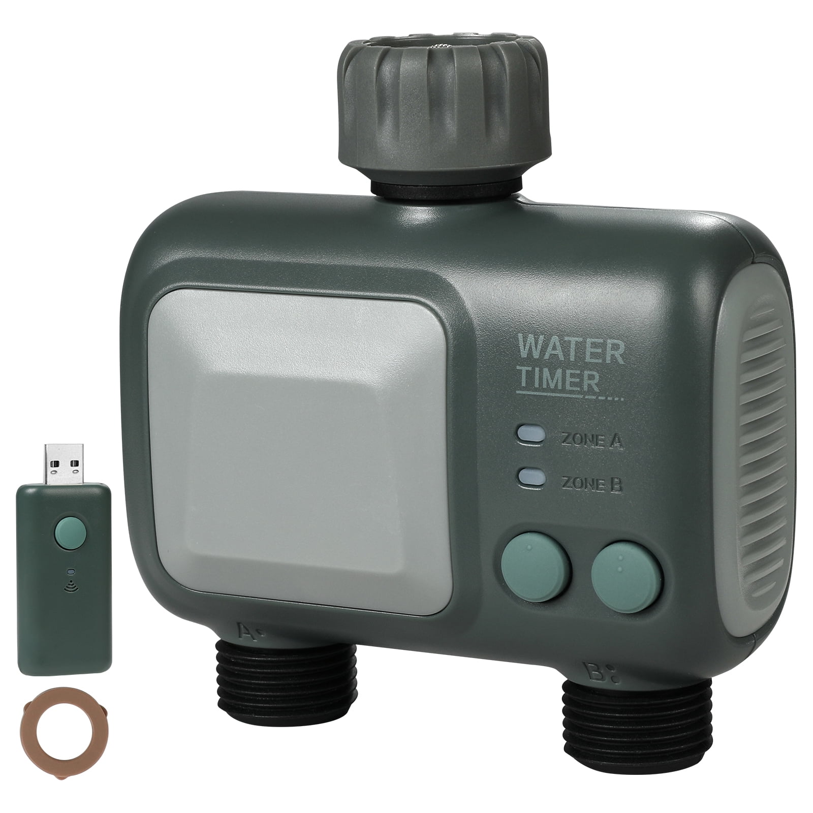 KFFKFF WiFi Irrigation Timer, Dual Ports, Intelligent Hose Valve Timer ...
