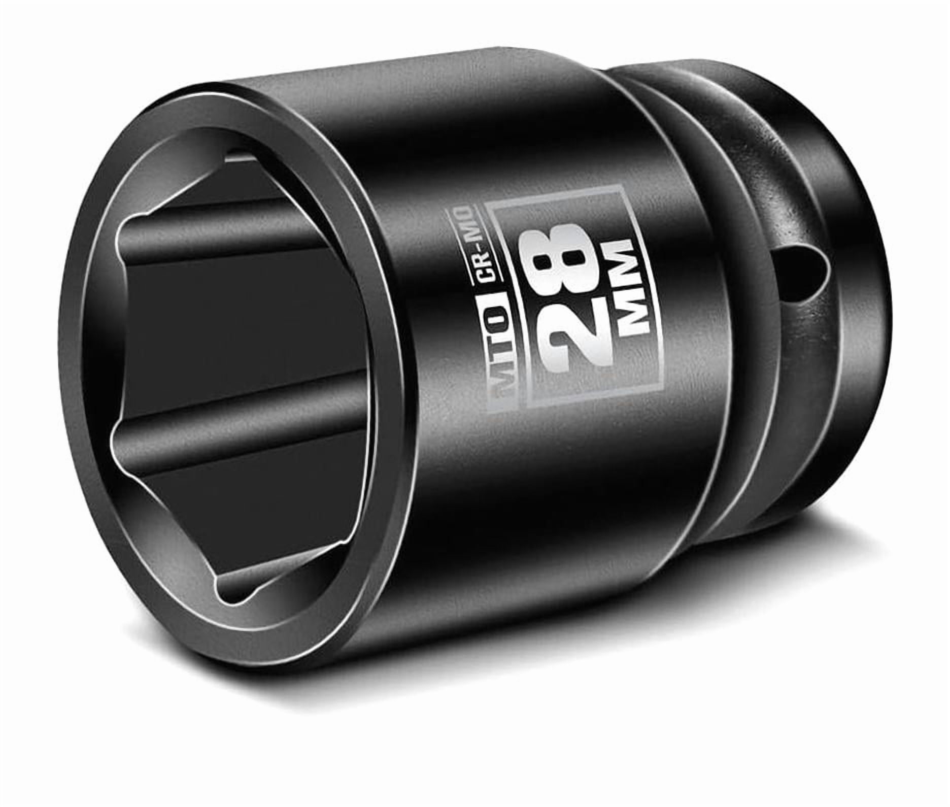 SKYSONIC 1/2" Drive 28mm Shallow Impact Socket, 6-Point Metric Socket ...