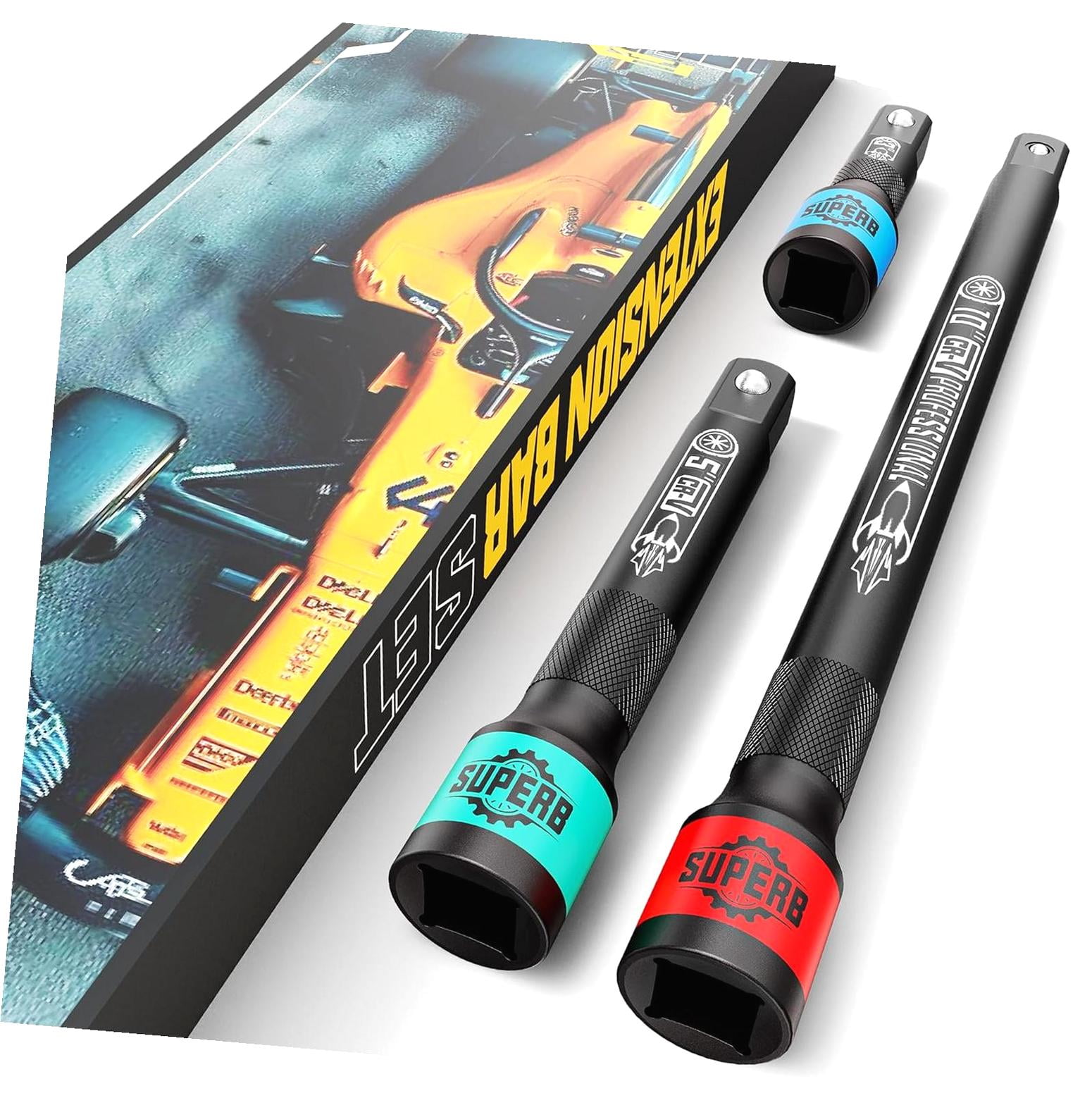 SKYSONIC 1/2" Drive Impact Extension Collection, 3-Piece Socket ...