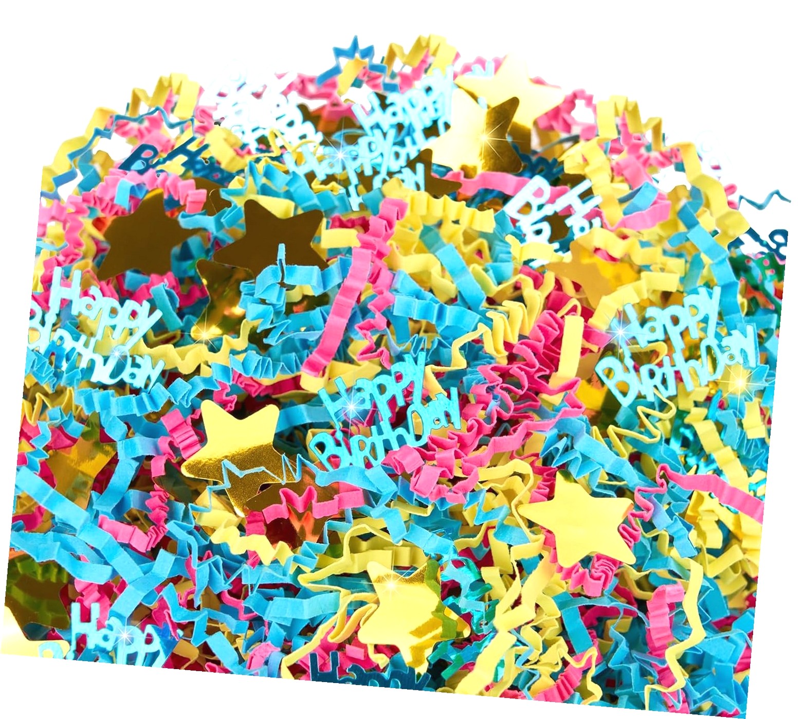 SKYSONIC 1 LB Happy Birthday Yellow Blue Easter Crinkle Cut Paper / HBD ...