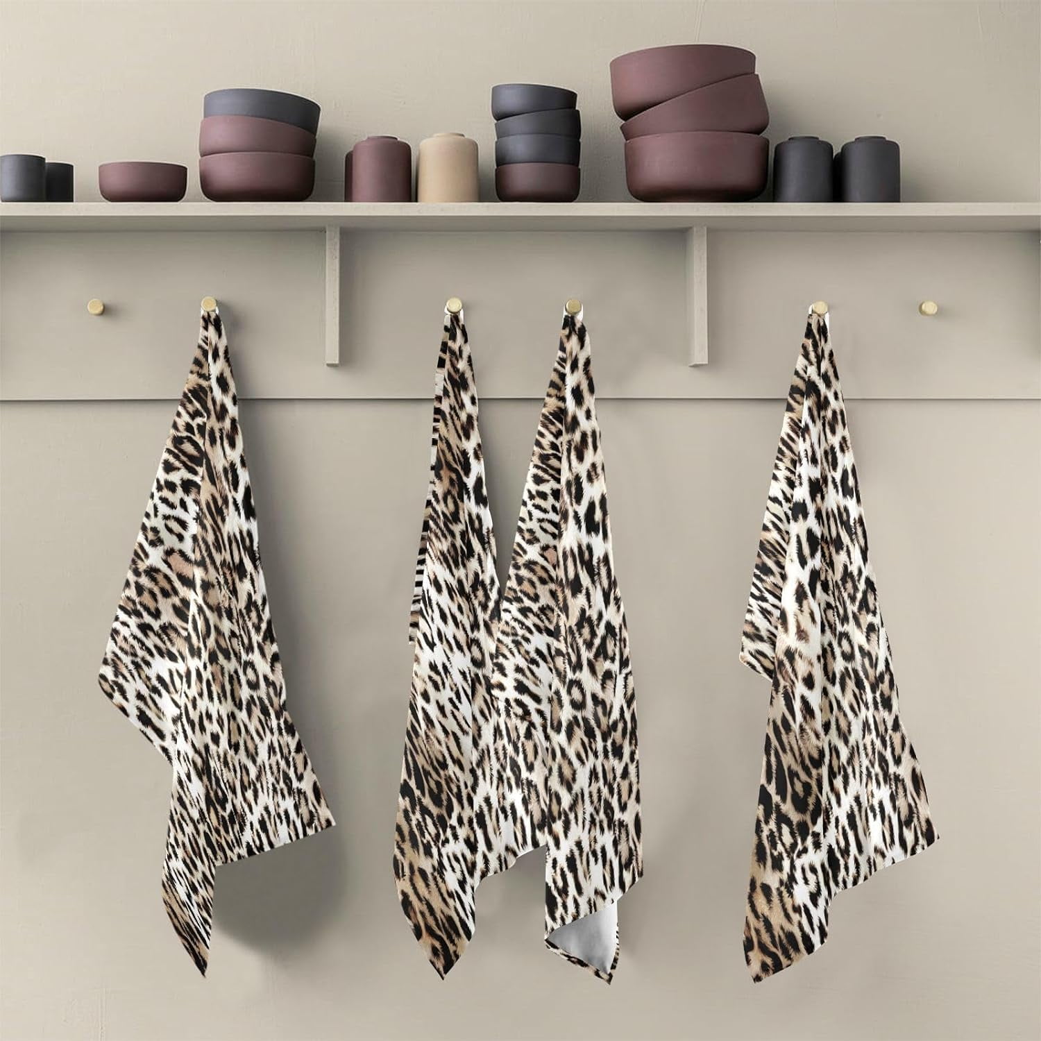 SKYSONIC 1 Pack Sexy Little Leopard Print Kitchen Towels Soft Absorbent ...