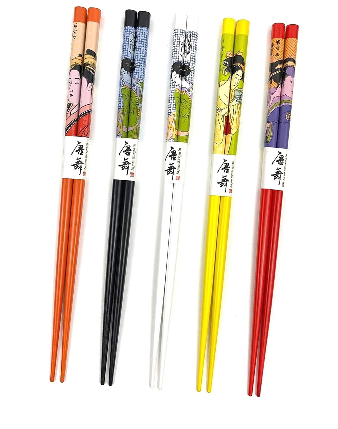 SKYSONIC, 10-Pack of 5-Pair Chopsticks Set, Wooden Chopsticks Featuring ...
