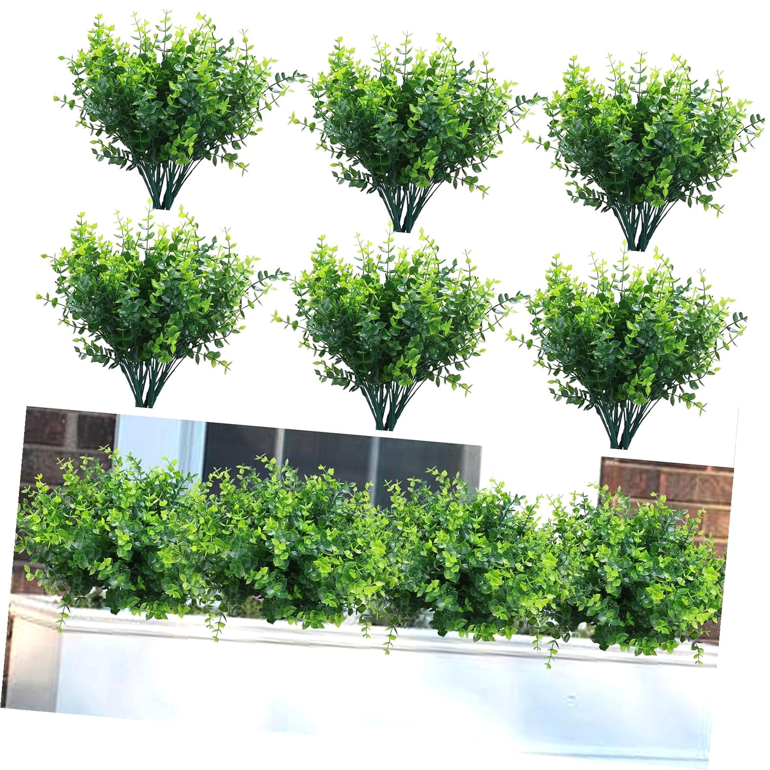 SKYSONIC 10 Pack Artificial Boxwood for Outdoors Unfading in The Sun ...