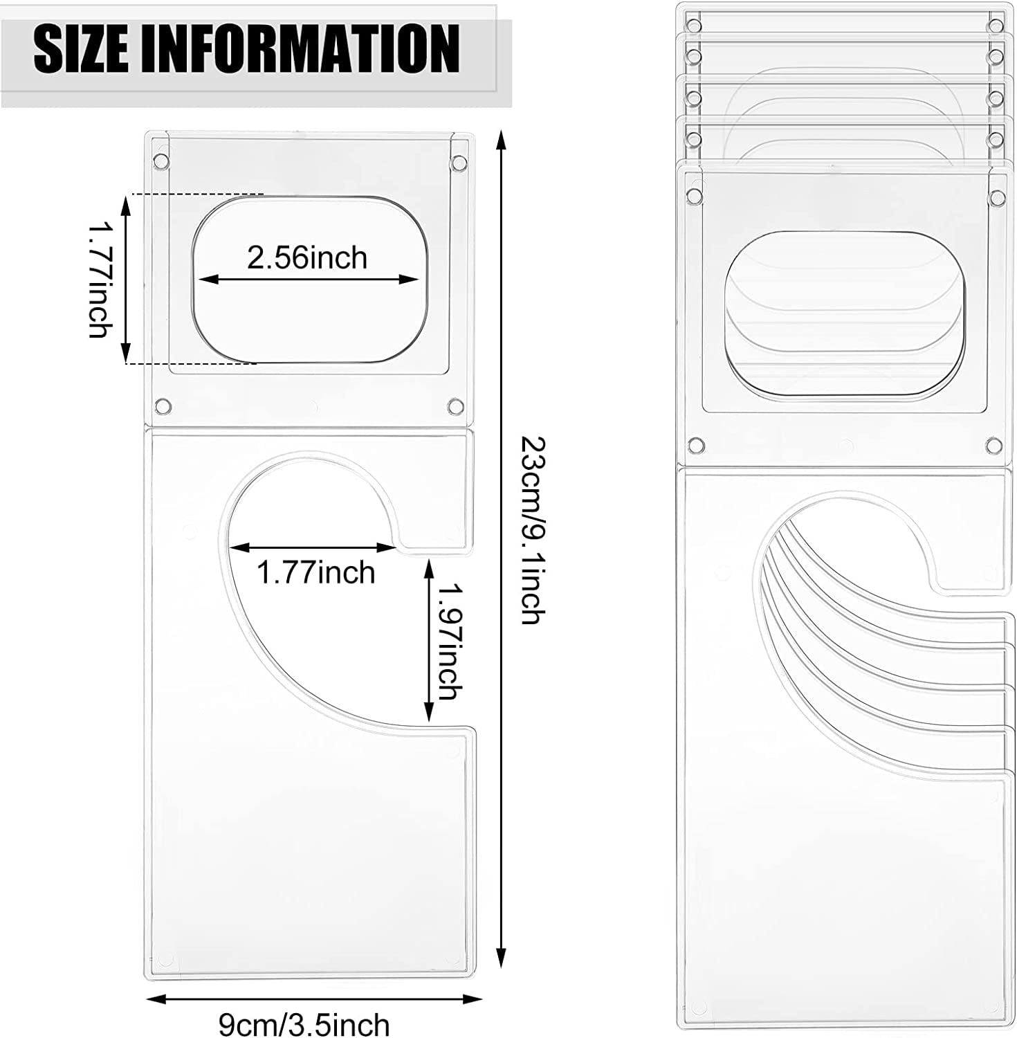 SKYSONIC 10-Pack Closet Dividers, Transparent Plastic Hanging Clothes ...
