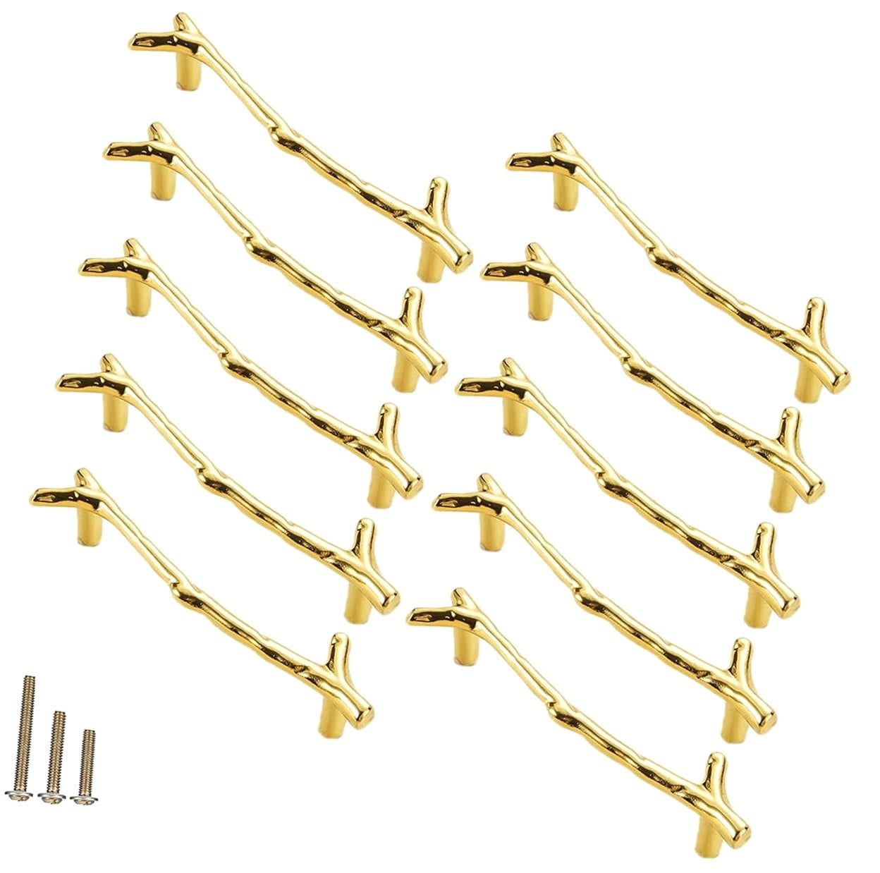 SKYSONIC 10Pcs Pulls Tree Twig Cabinet Knobs Pull Handle, 3.8" CC Zinc ...